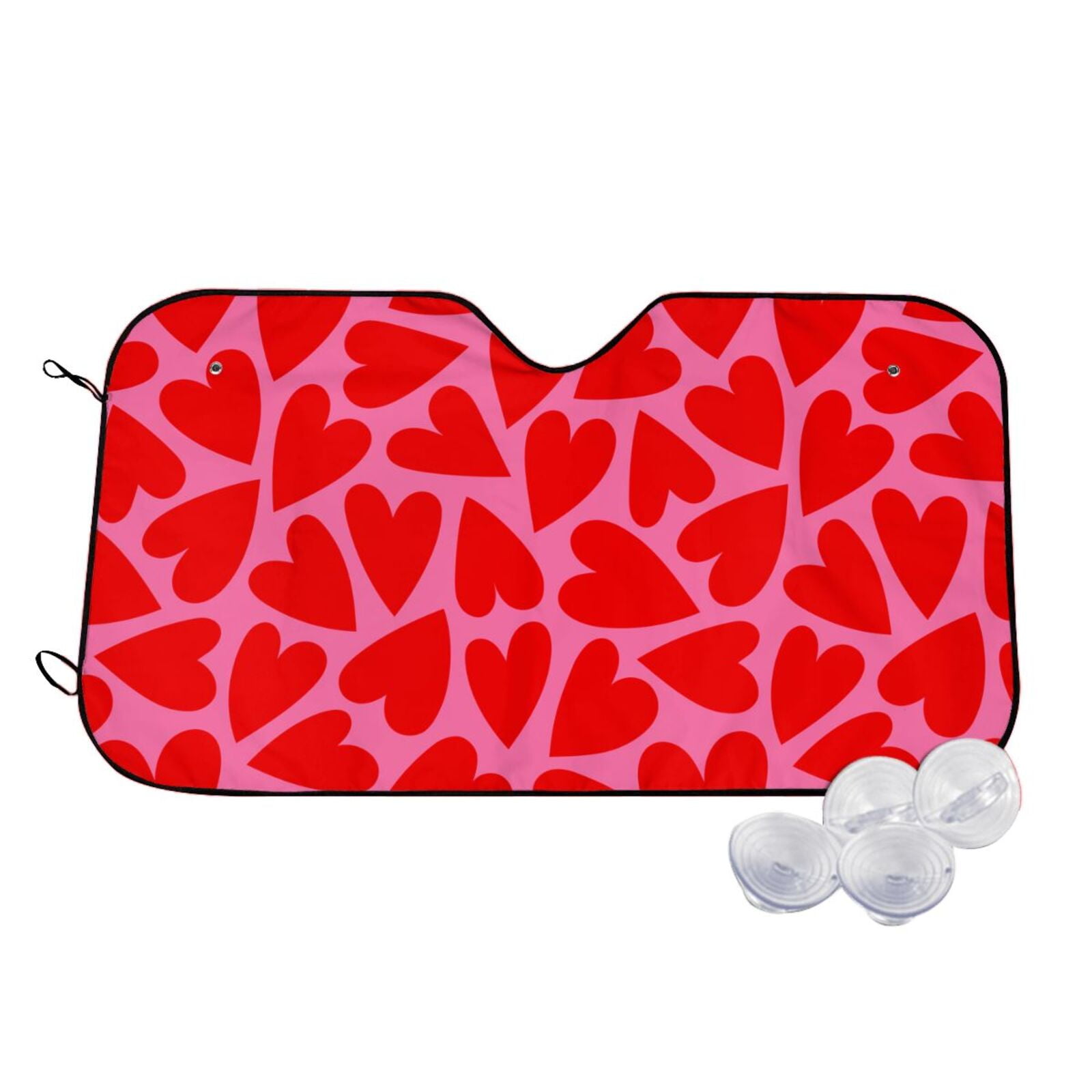 Daiia Red Love Heart Windshield Sun Shade for Car SUV Truck (Medium ...
