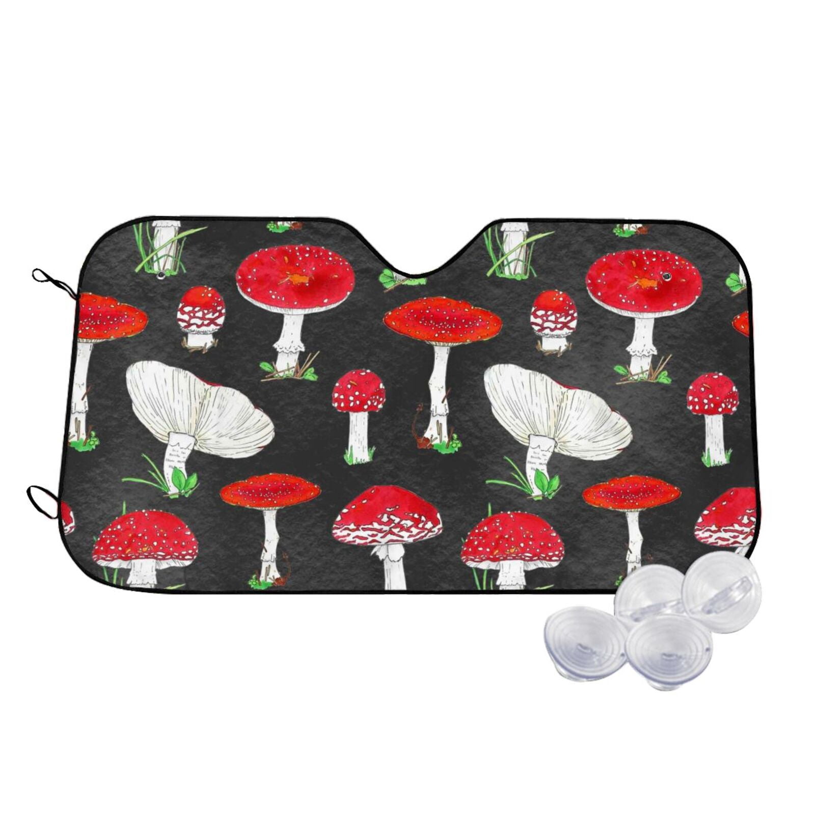 Daiia Red Mushrooms Windshield Sun Shade for Car SUV Truck (Medium ...