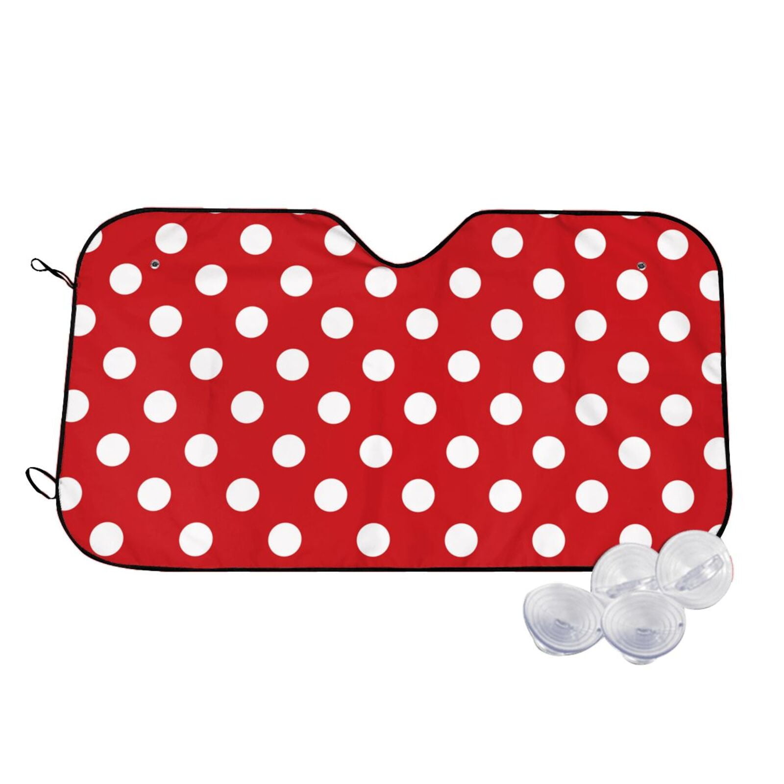 Daiia Red Polka Dot Windshield Sun Shade for Car SUV Truck (Medium ...
