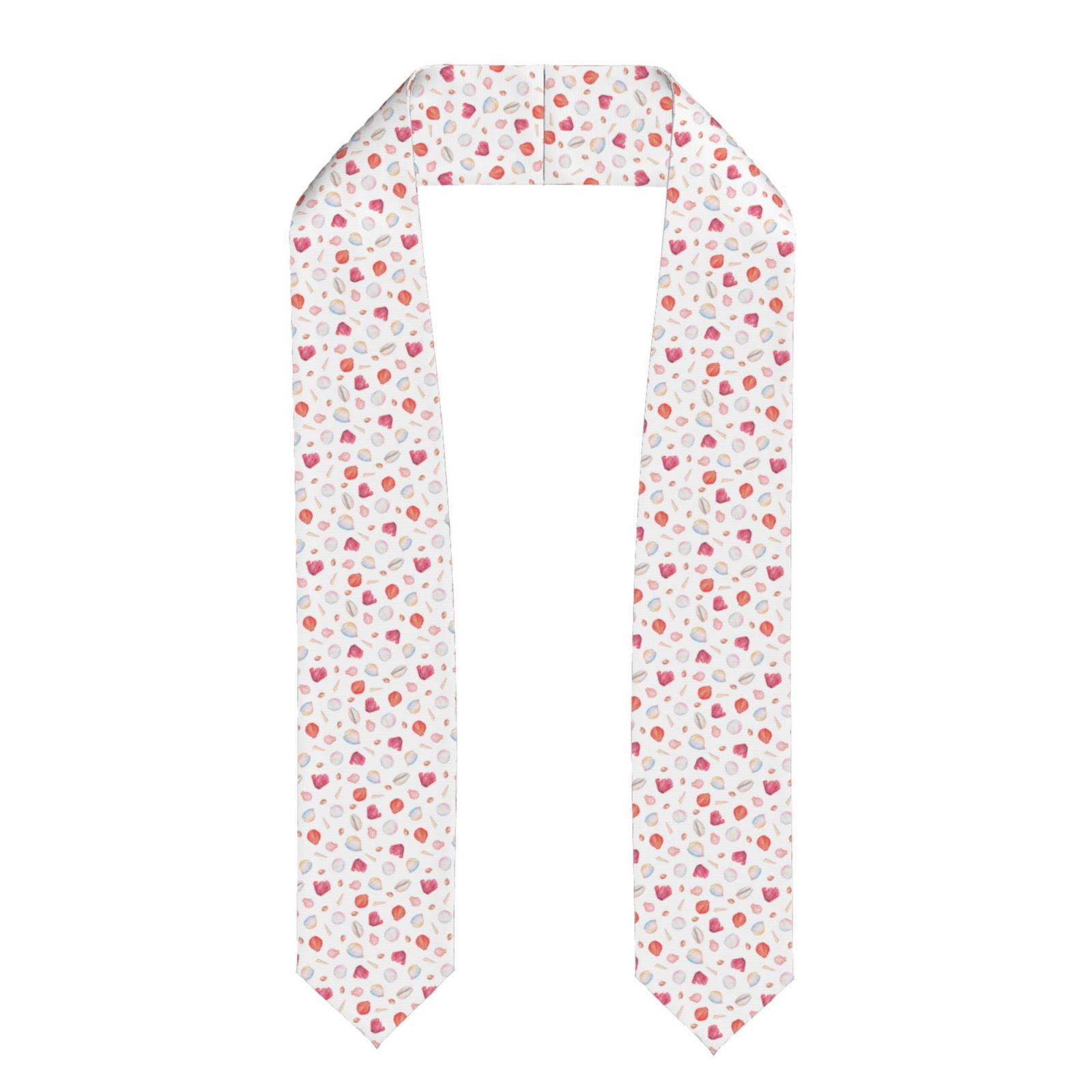 Daiia Red coral and scallop seashell Pattern Graduation Shawl Stole ...