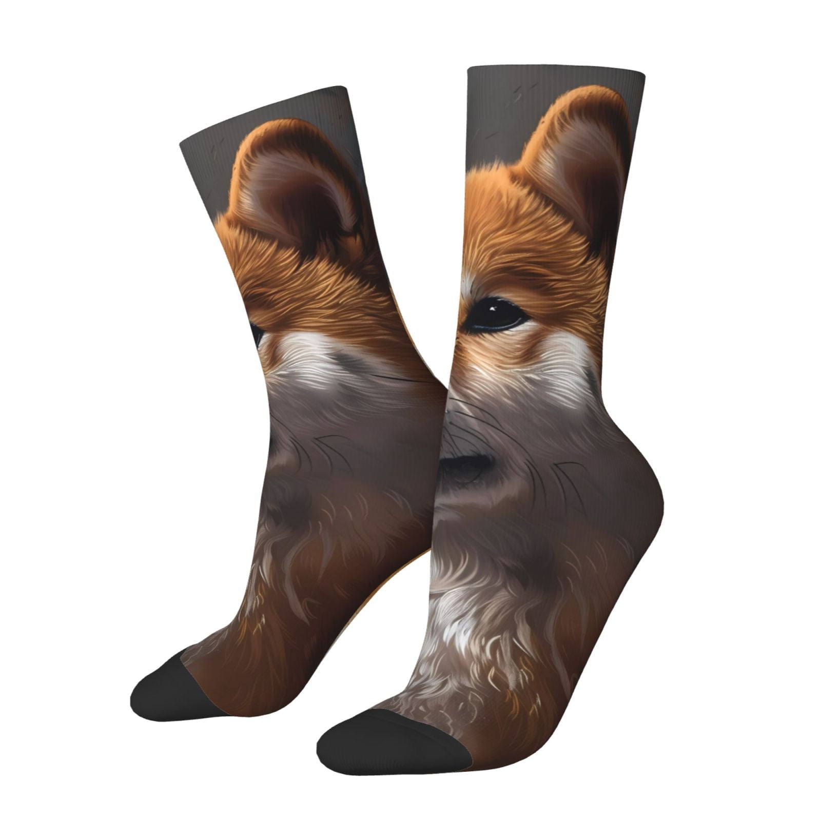 Daiia Regal Shiba Inu Print Crew Socks – Soft Breathable Long Socks for ...