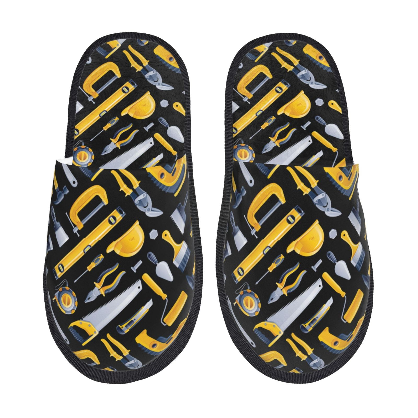 Daiia Repair tools Pattern Furry Slippers for Women and Men, Soft Plush ...