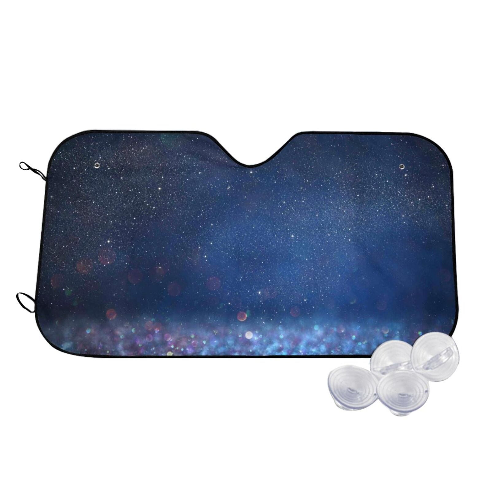 Daiia Retro Blue Glitter Windshield Sun Shade for Car SUV Truck (Small ...