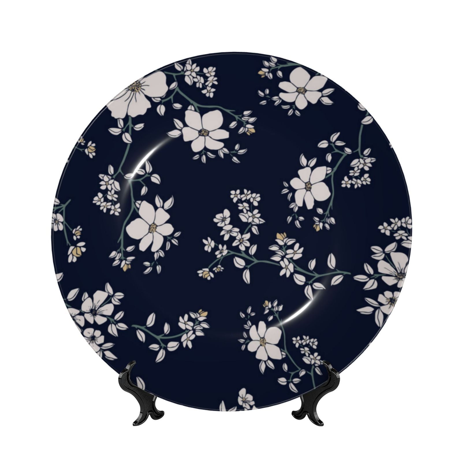 Daiia Retro Flower Printed Pattern Ceramic Plate Dinner Plates Bone ...