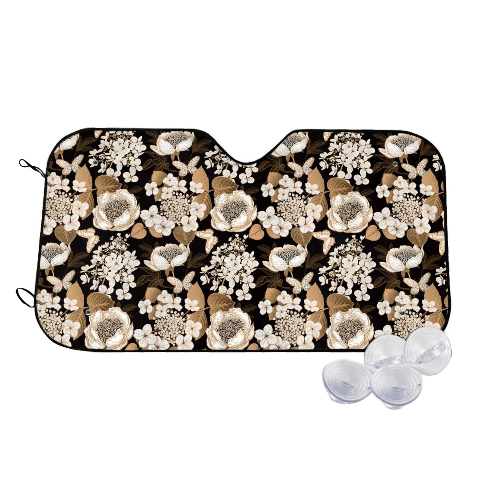 Daiia Retro Hydrangeas Windshield Sun Shade for Car SUV Truck (Small ...