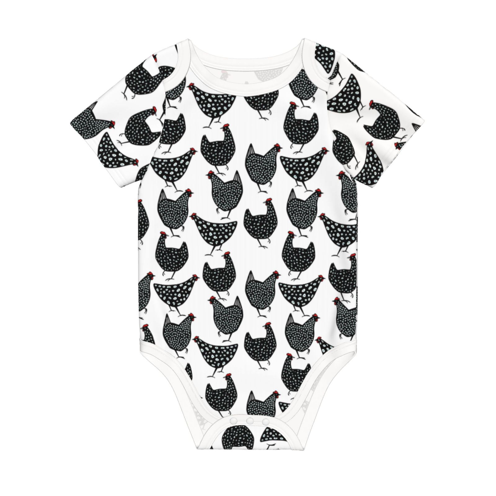 Daiia Retro Rooster Printed Unisex-Baby Short Sleeve Onesies Bodysuits ...