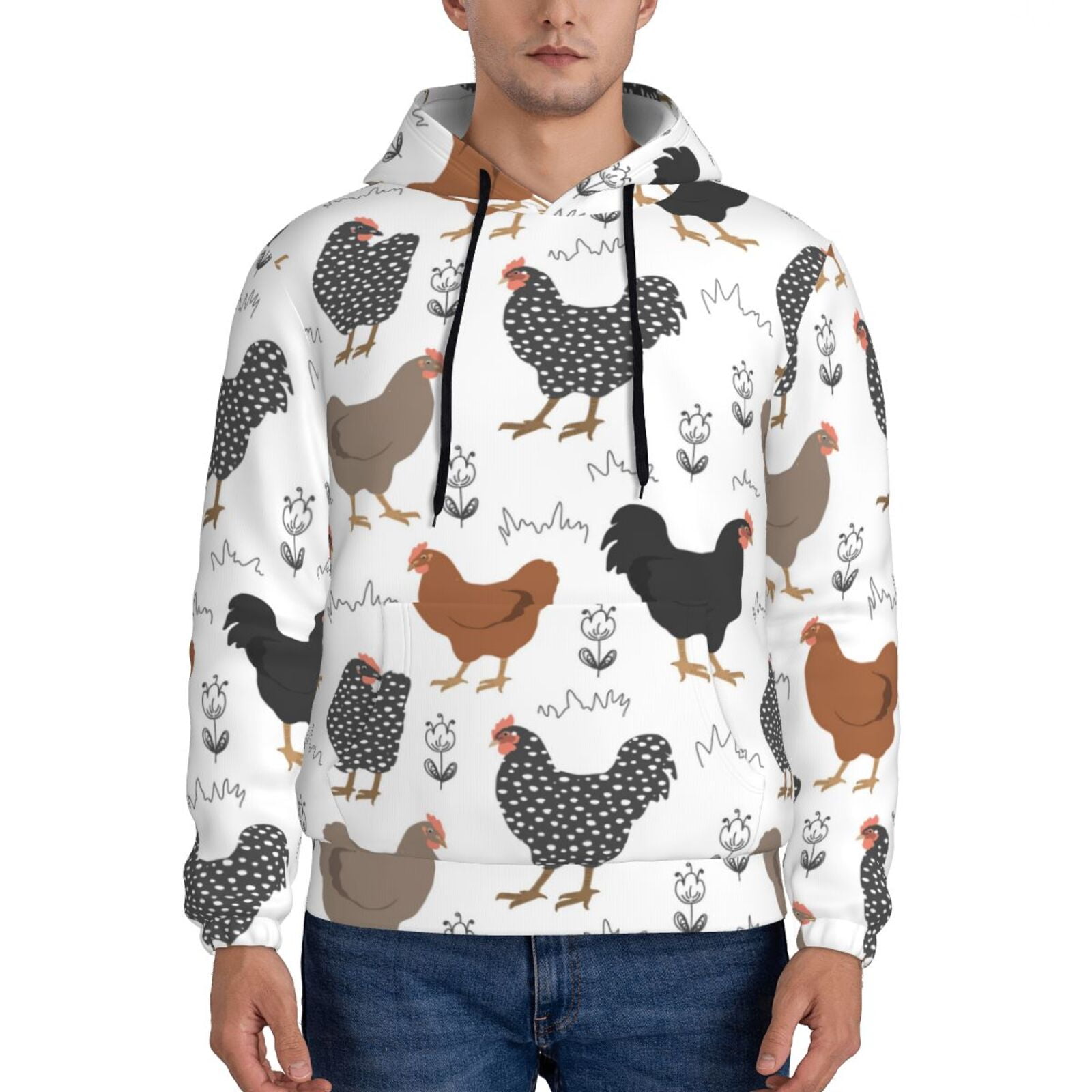 Daiia Retro Rooster for Men's Fashion Hoodies & Sweatshirts with ...