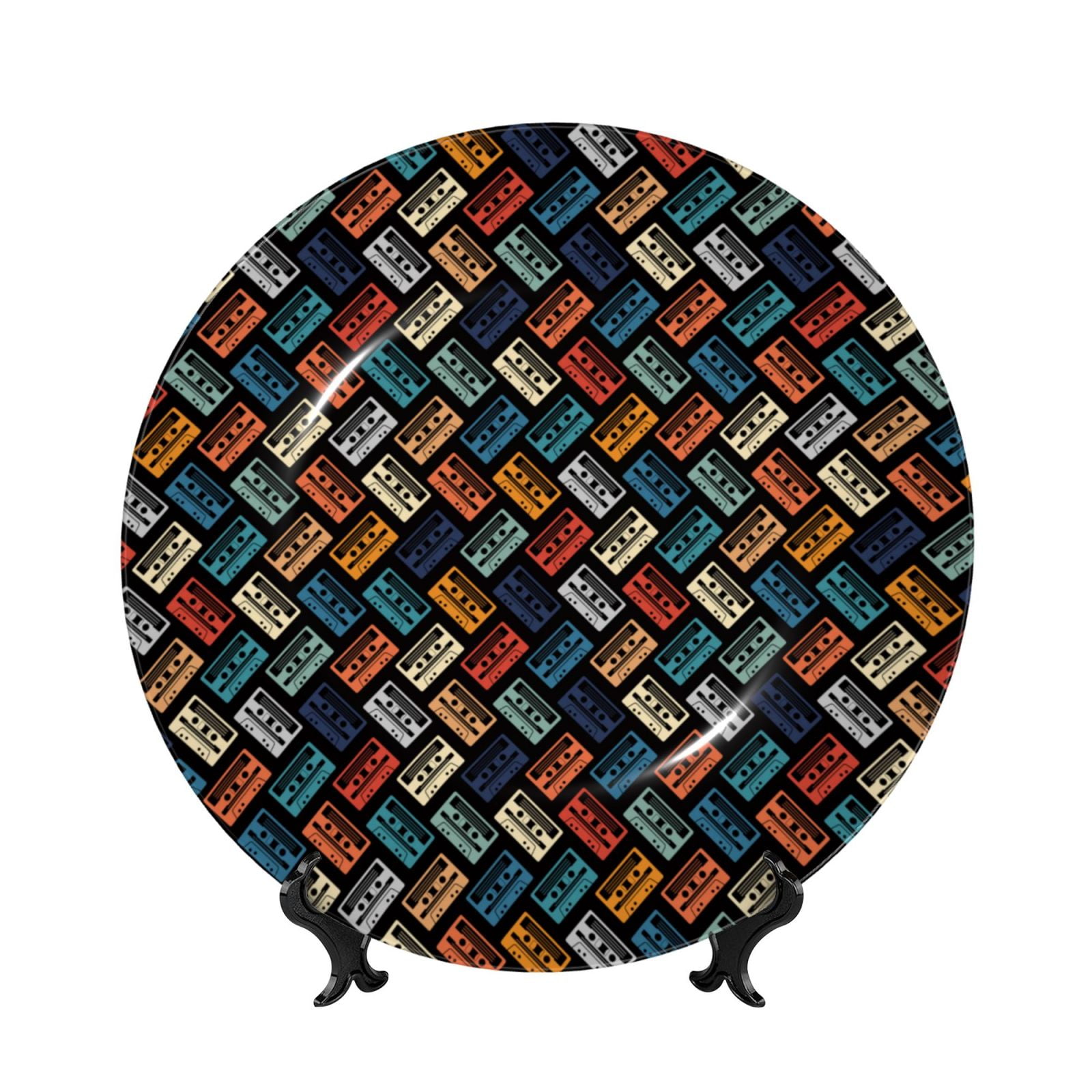 Daiia Retro Tape Printed Pattern Ceramic Plate Dinner Plates Bone China ...