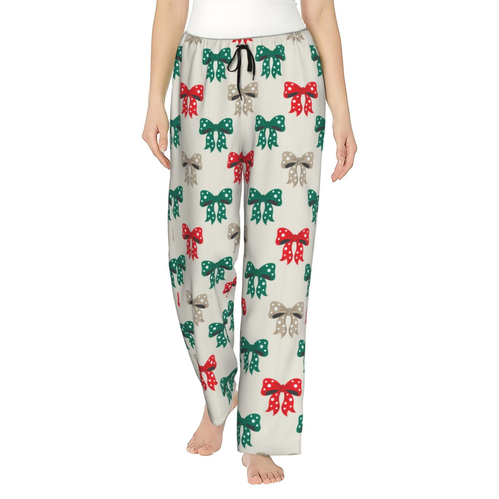 Daiia Retro bows Pattern Women's Sleep Pant with Pockets and Drawstring ...