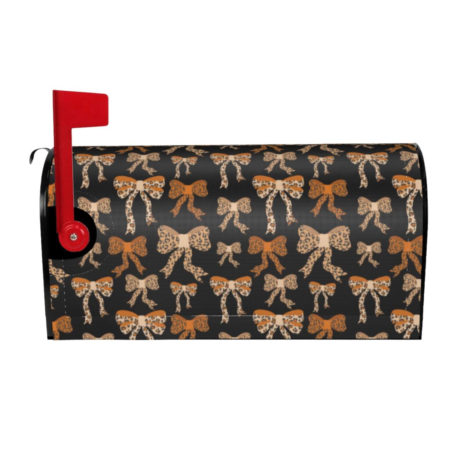 Daiia Ribbon bows with leopard Pattern Mailbox Cover , Magnetic Welcome ...
