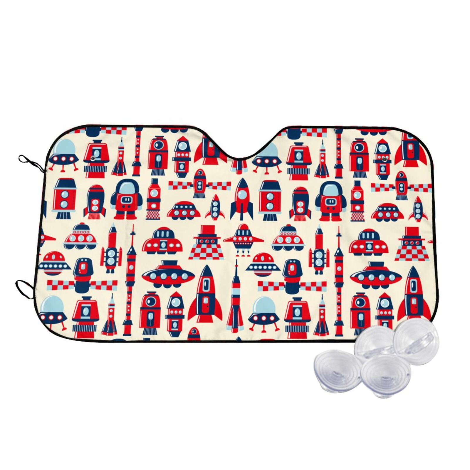 Daiia Rocket Pattern Windshield Sun Shade for Car SUV Truck (Small ...