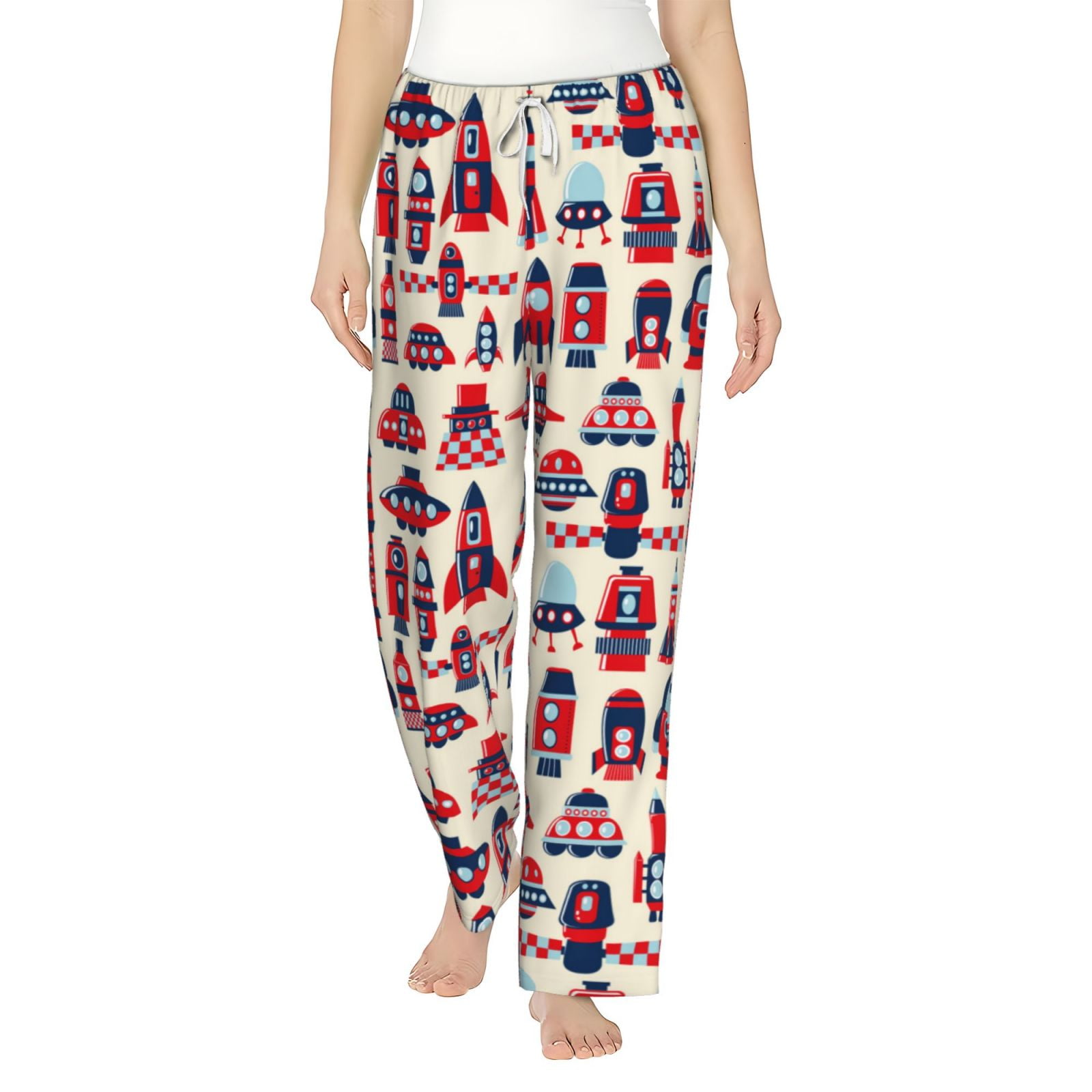 Daiia Rocket Pattern Women's Sleep Pant with Pockets and Drawstring ...