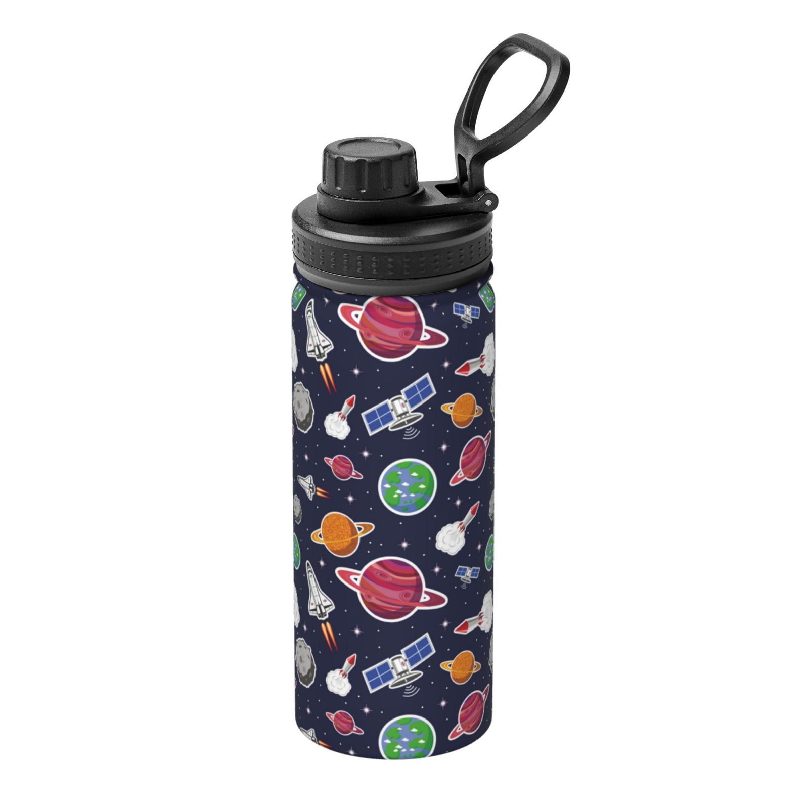 Daiia Rocket Satellite Printed 18 OZ Sports Insulated Kettle Drinking ...