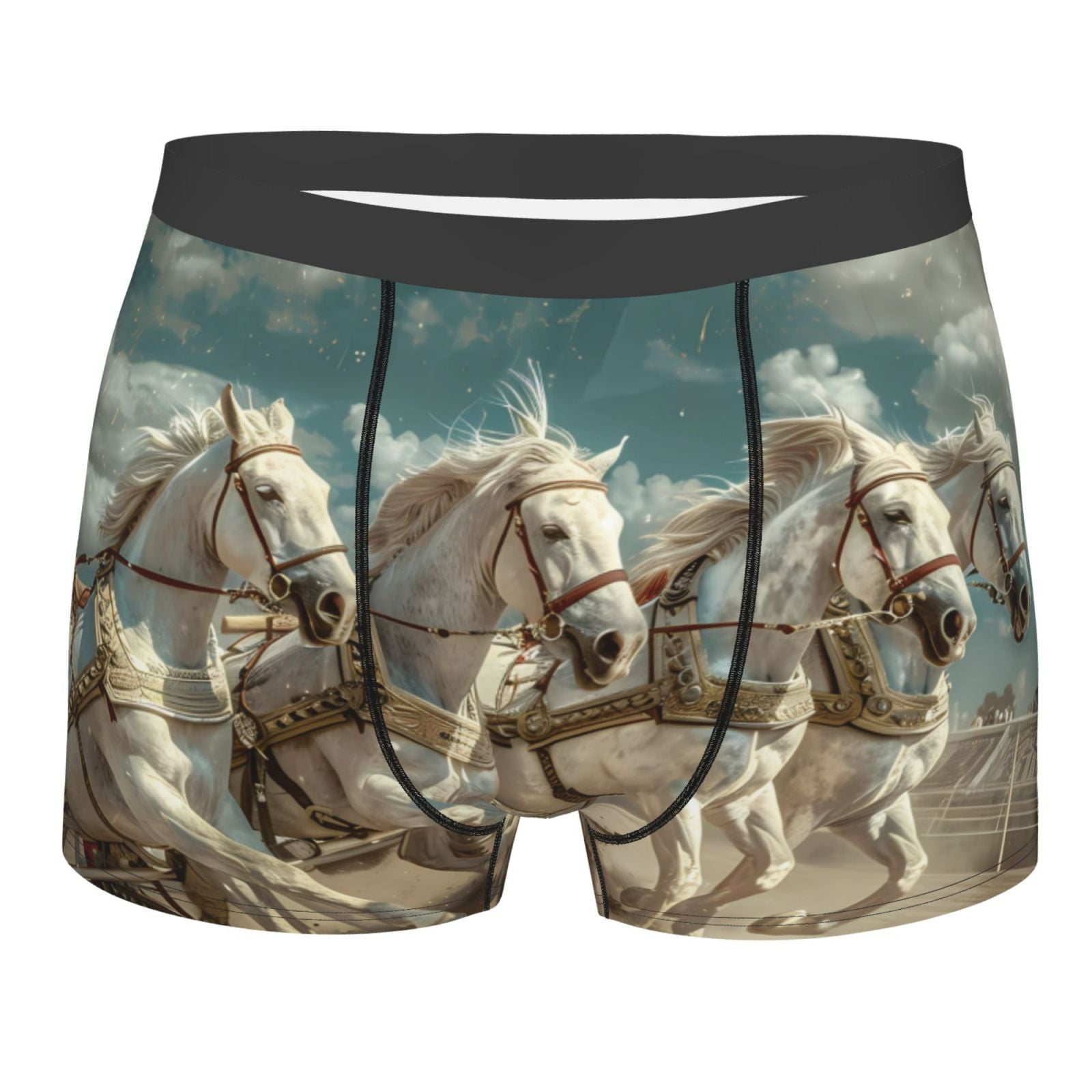 Daiia Roman Chariot Horse Race Men's Underwear Boxer Briefs, Cotton ...