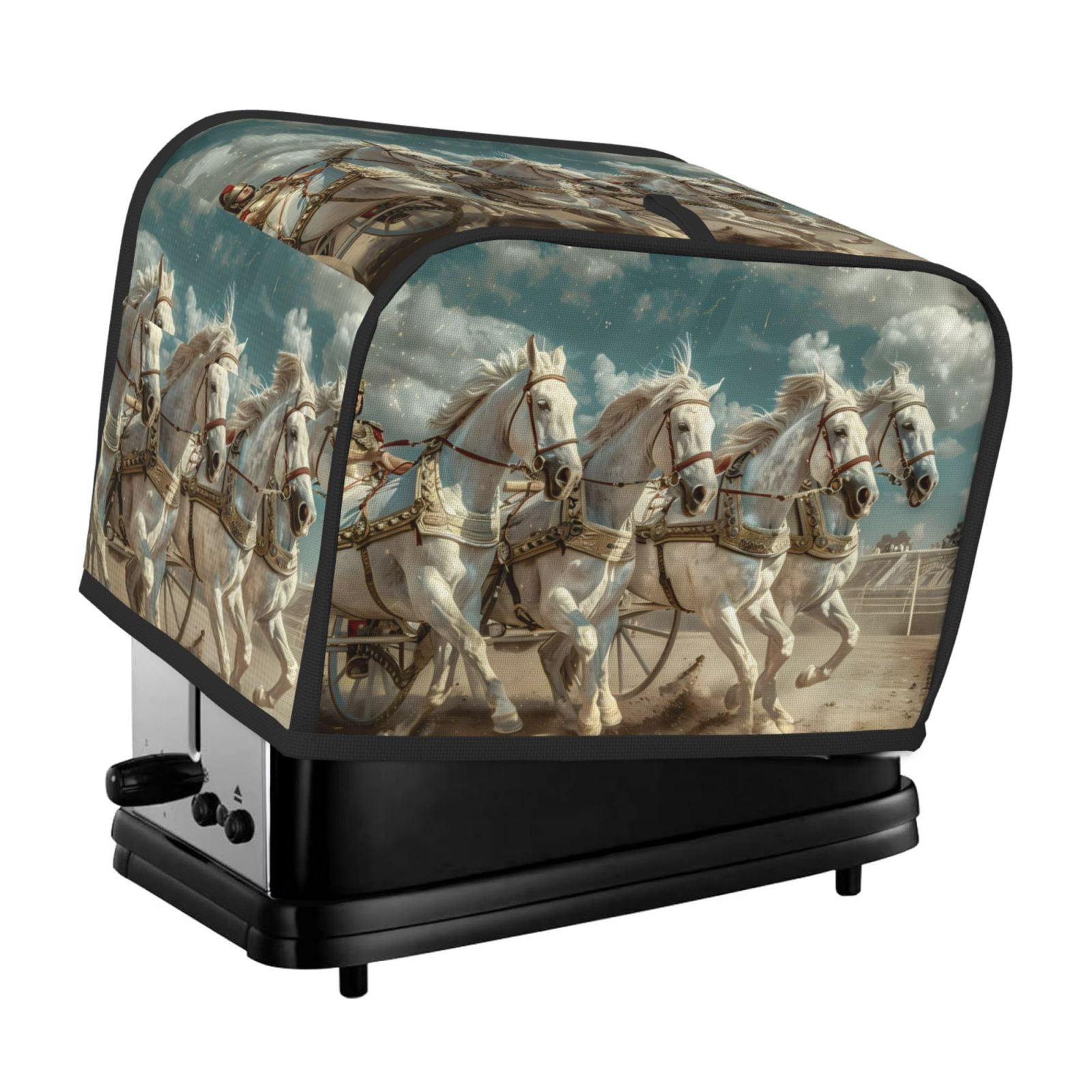 Daiia Roman Chariot Horse Race Pattern 2 slice Toaster Cover, Toaster ...