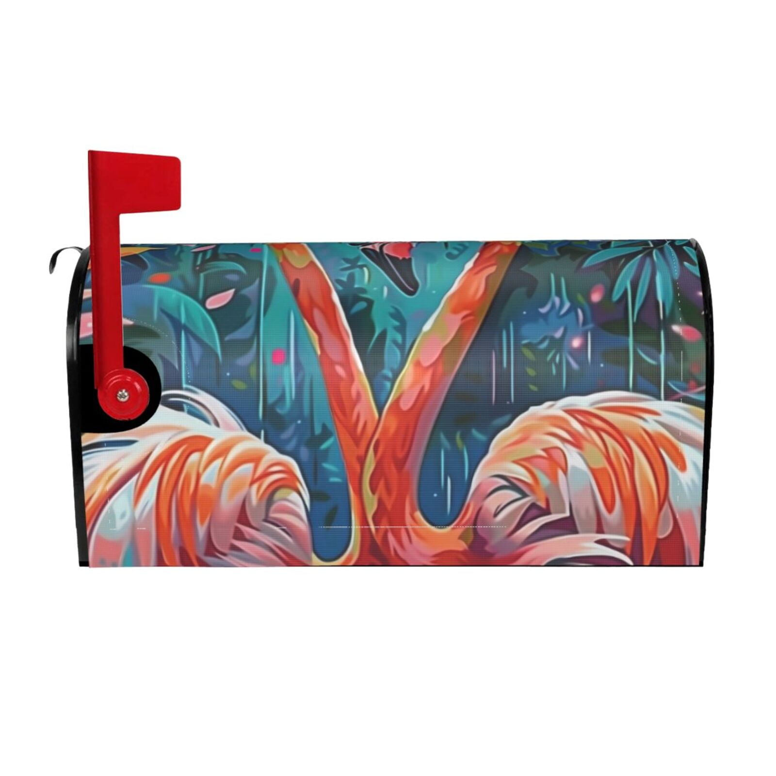 Daiia Romantic Flamingo Pair Mailbox Cover , Magnetic Welcome Mailbox ...