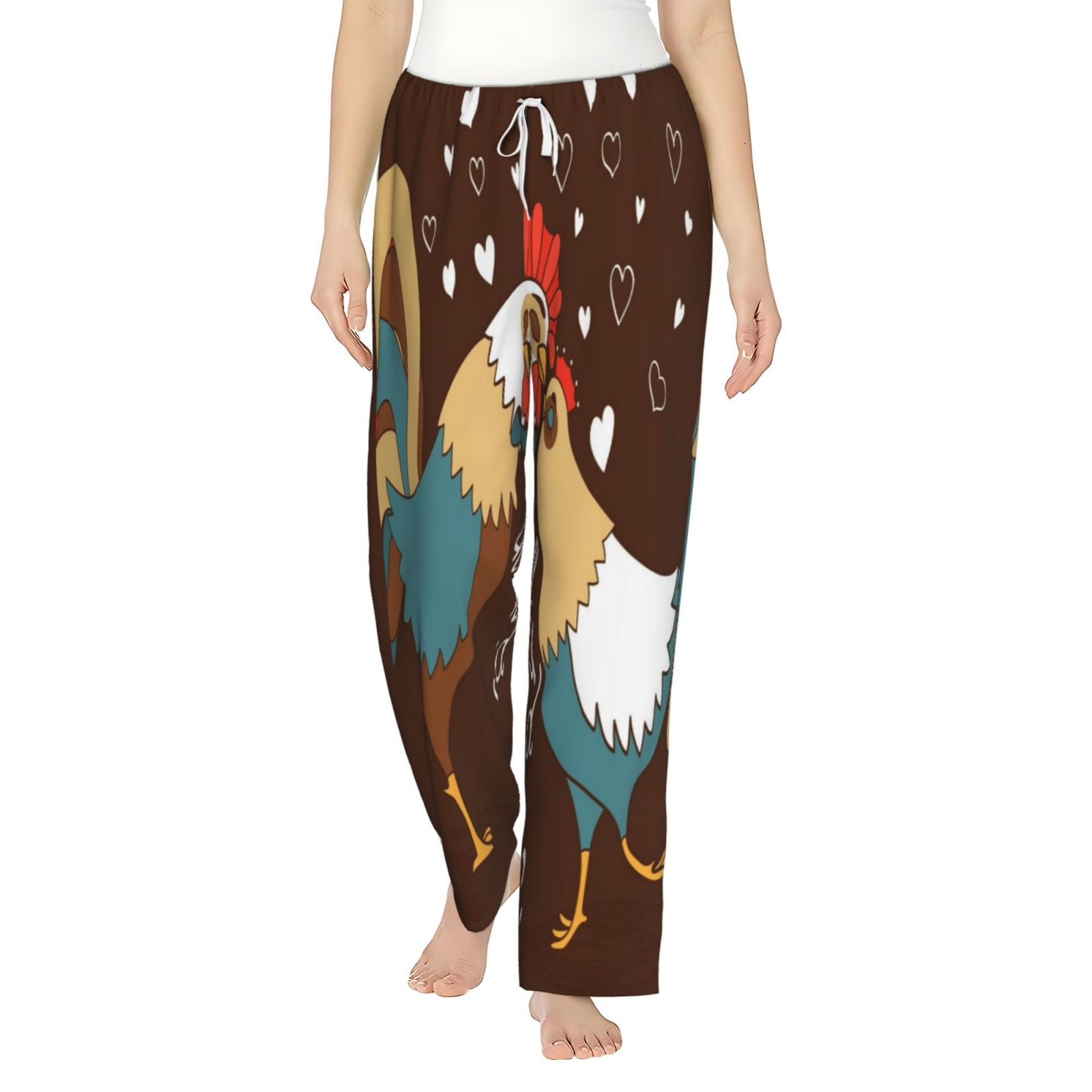 Daiia Rooster And Chicken Women's Sleep Pant with Pockets and ...