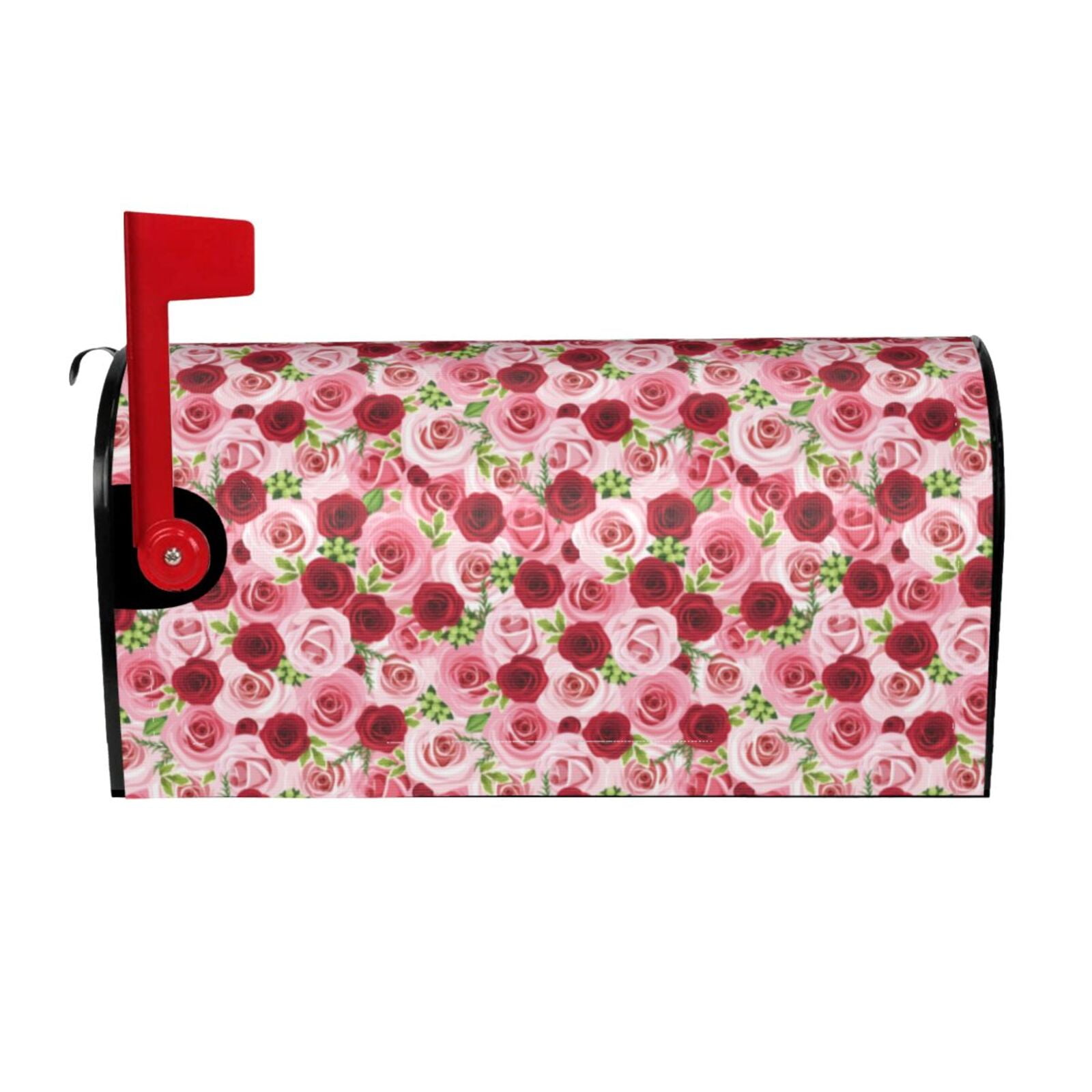Daiia Rose Flowers Mailbox Cover , Magnetic Welcome Mailbox Wraps Post ...
