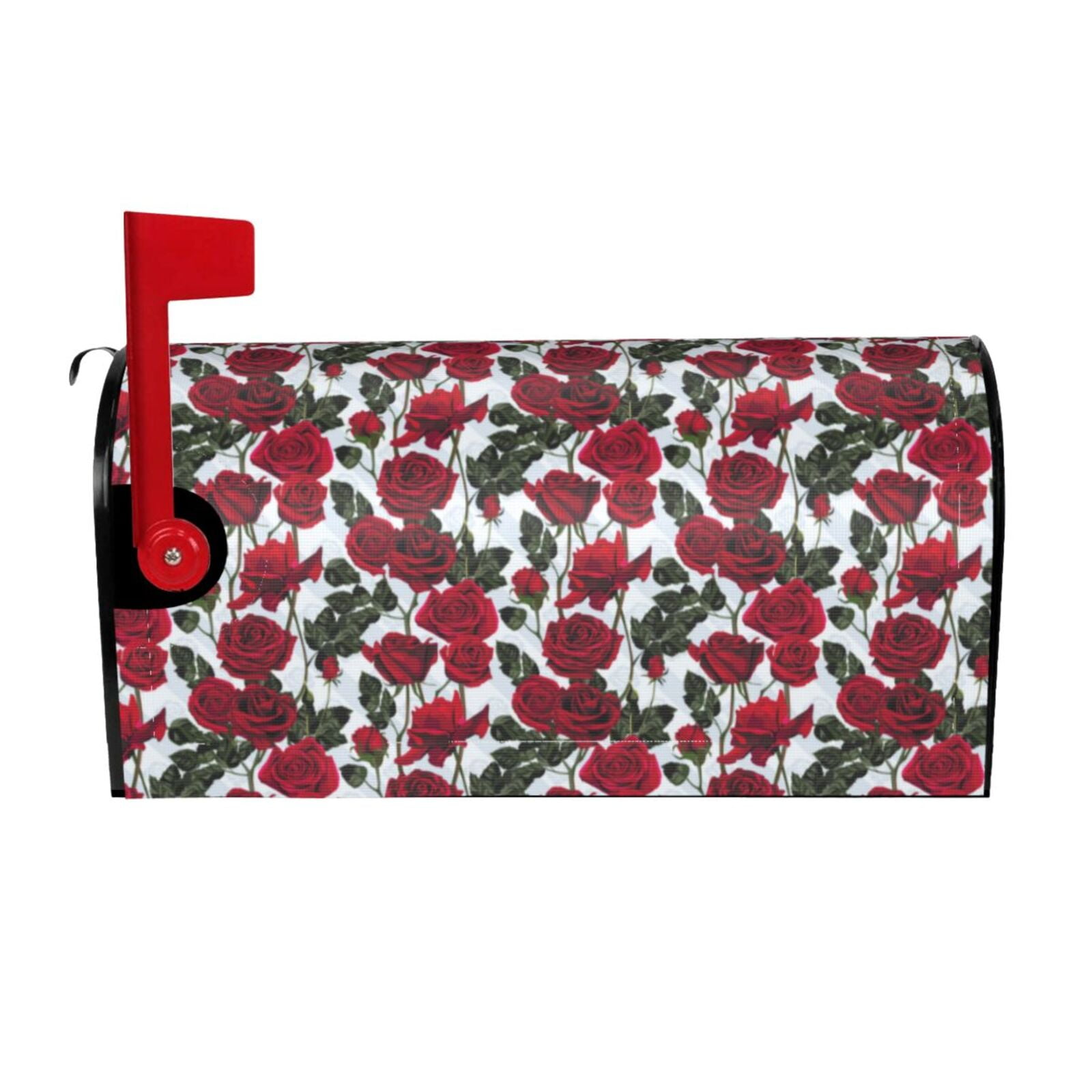 Daiia Rose Flowers Mailbox Cover , Magnetic Welcome Mailbox Wraps Post ...