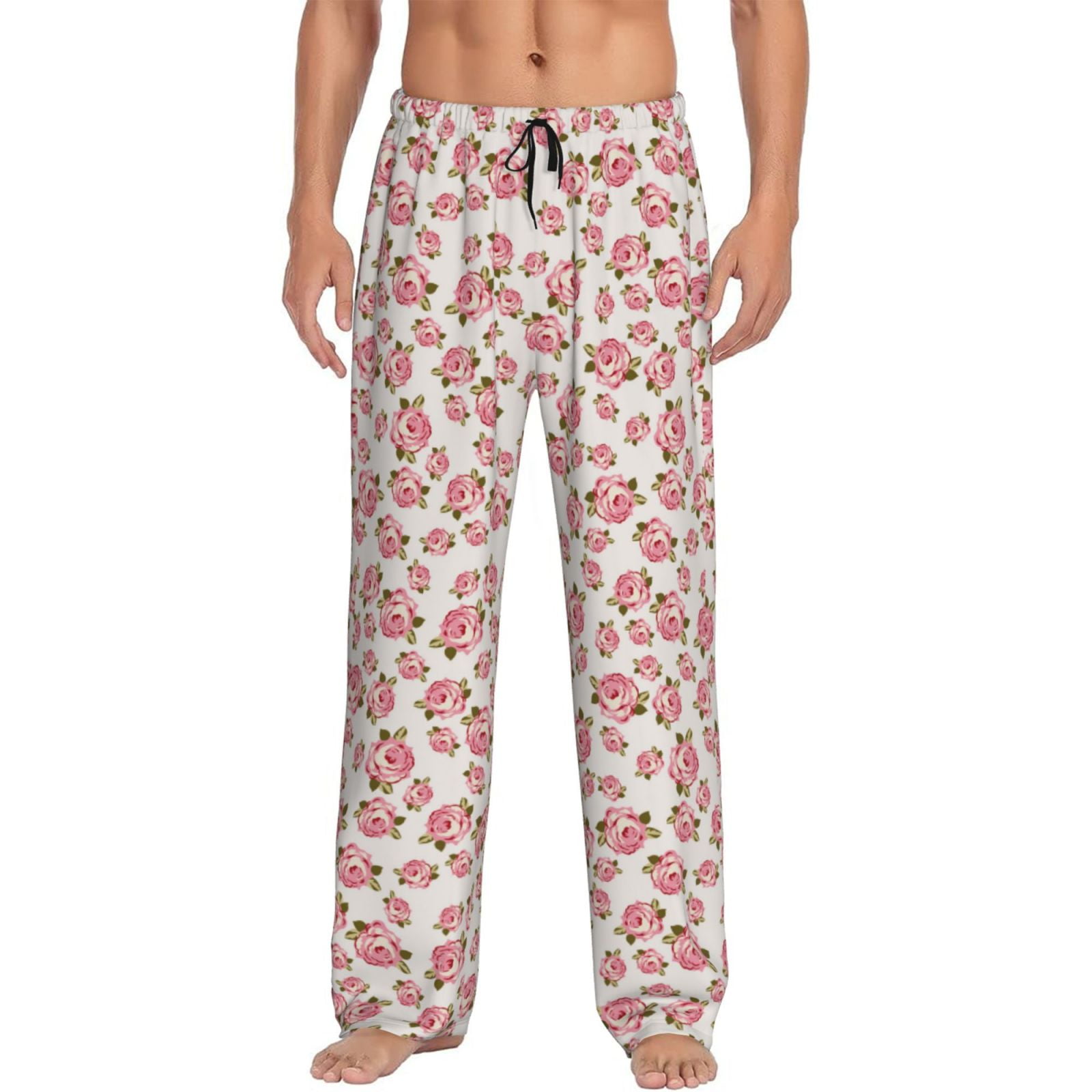 Daiia Rose Flowers Men's Sleep Pant with Pockets and Drawstring,Pajama ...