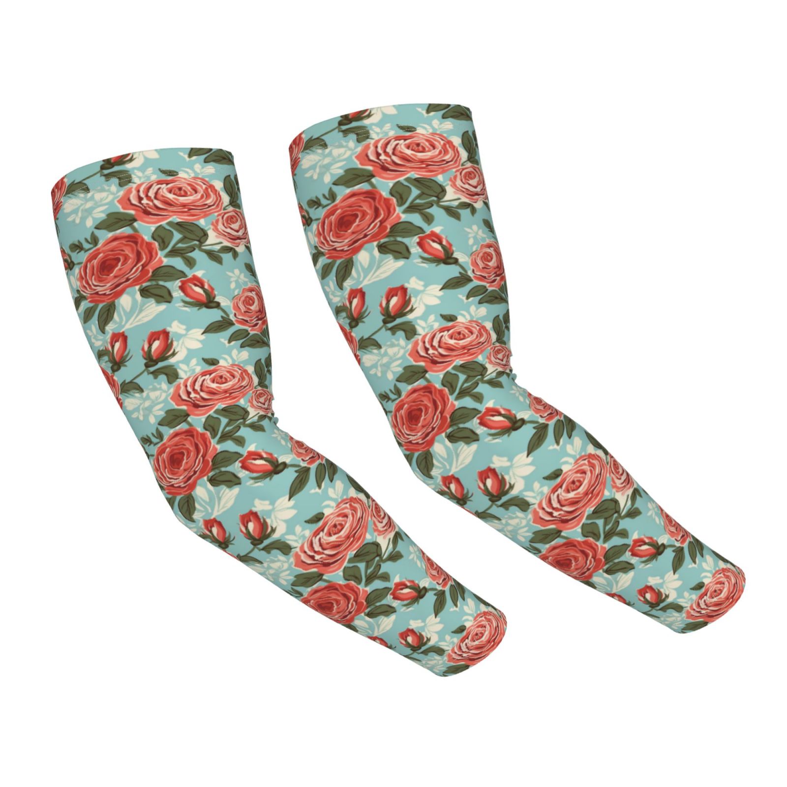Daiia Rose Flowers UV Sun Protection Arm Sleeves - Cooling Compression ...