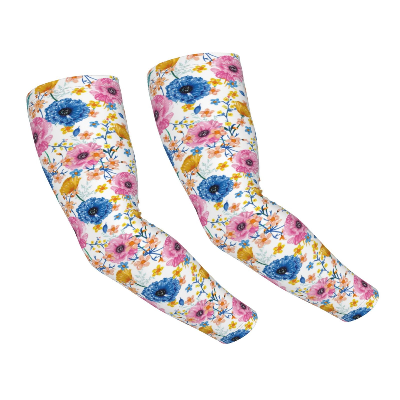 Daiia Rose Flowers UV Sun Protection Arm Sleeves - Cooling Compression ...