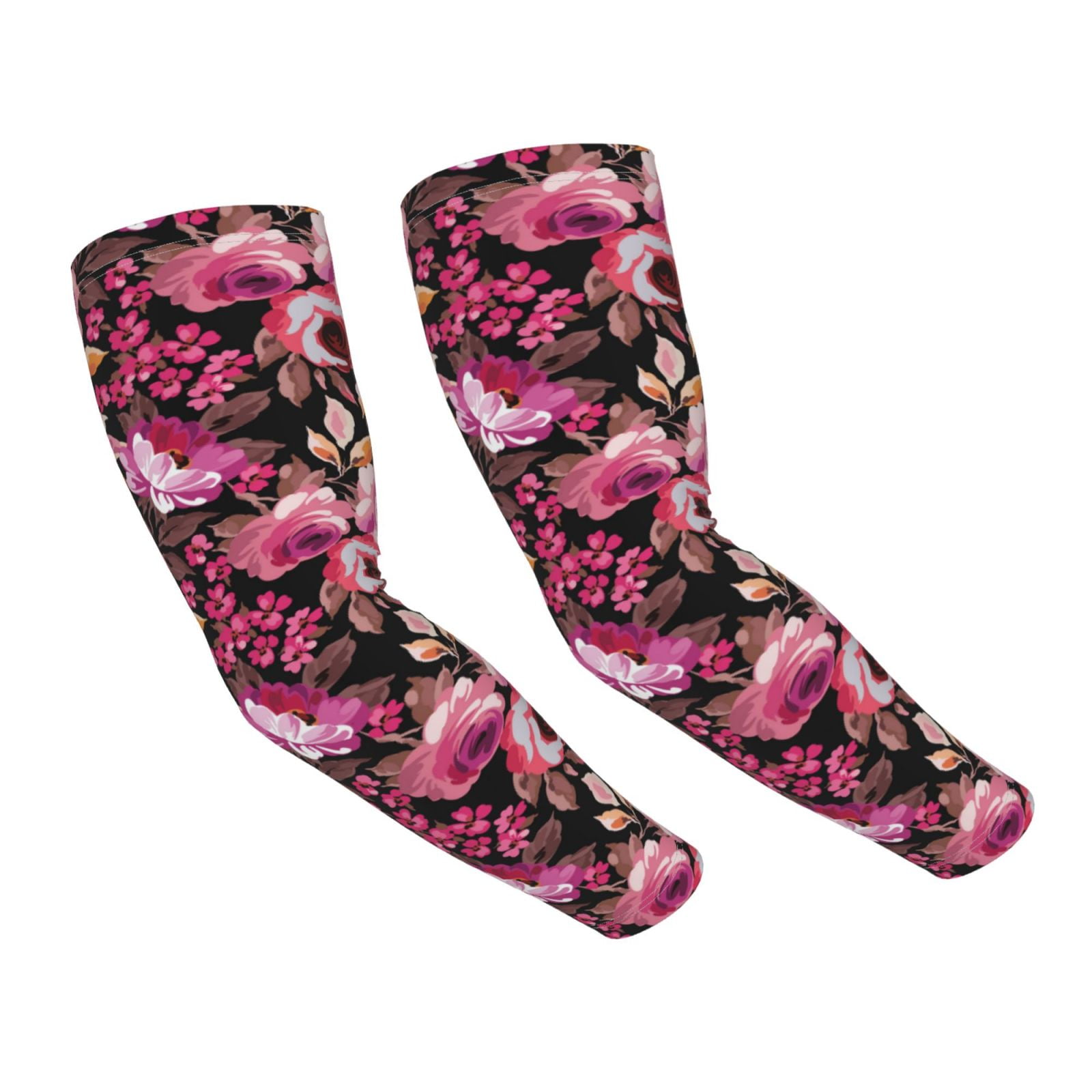 Daiia Rose Flowers UV Sun Protection Arm Sleeves - Cooling Compression ...