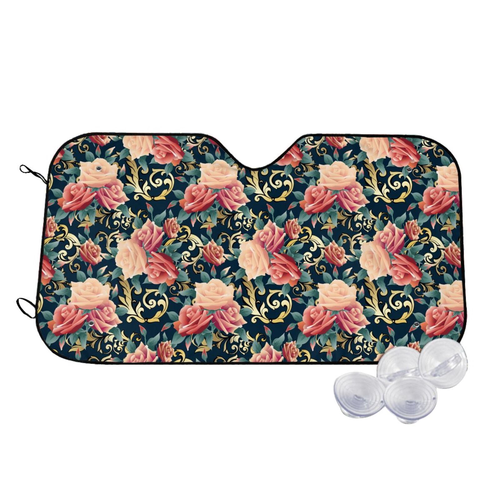 Daiia Rose Flowers Windshield Sun Shade for Car SUV Truck (Small ), Car ...