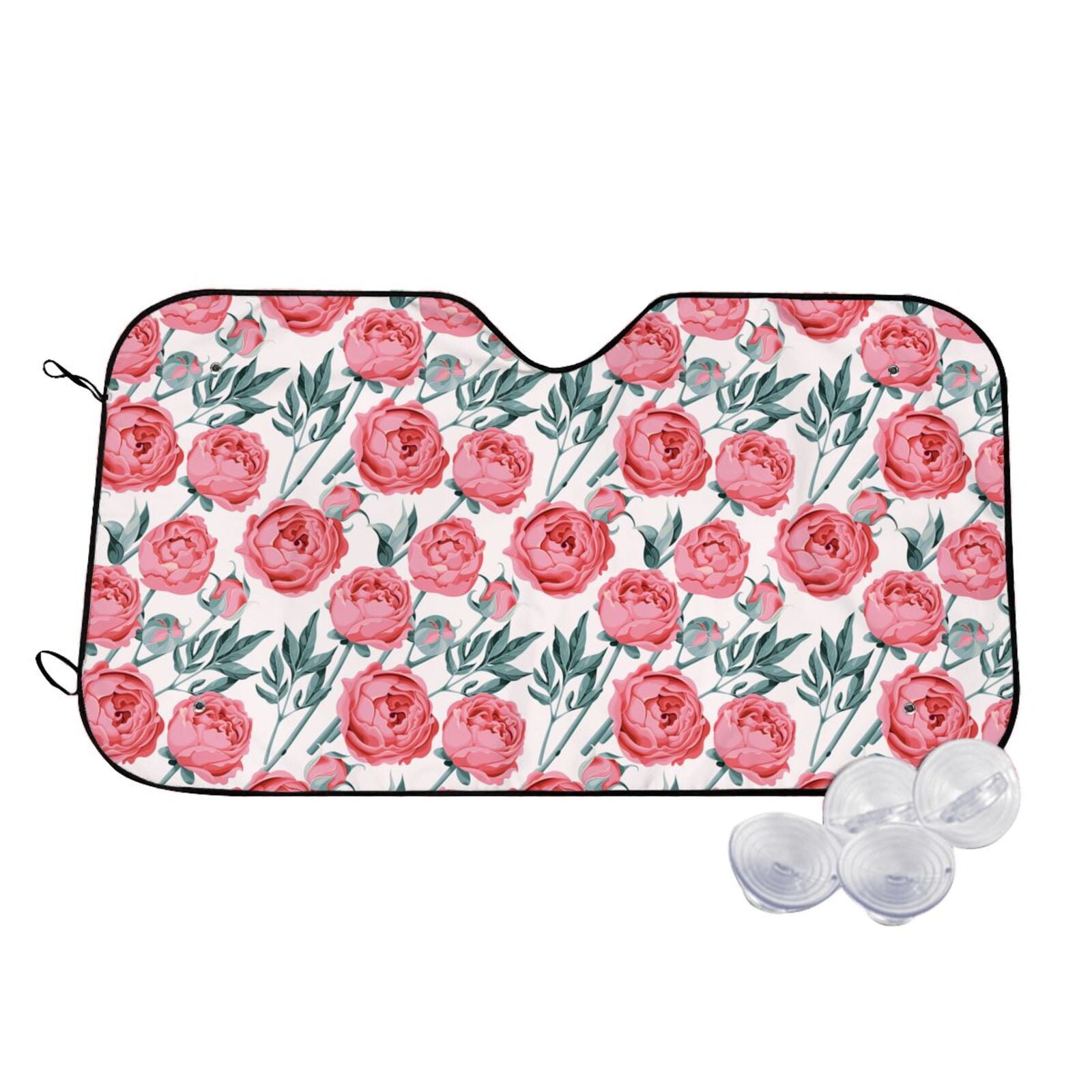 Daiia Rose Flowers Windshield Sun Shade for Car SUV Truck (Small ), Car ...