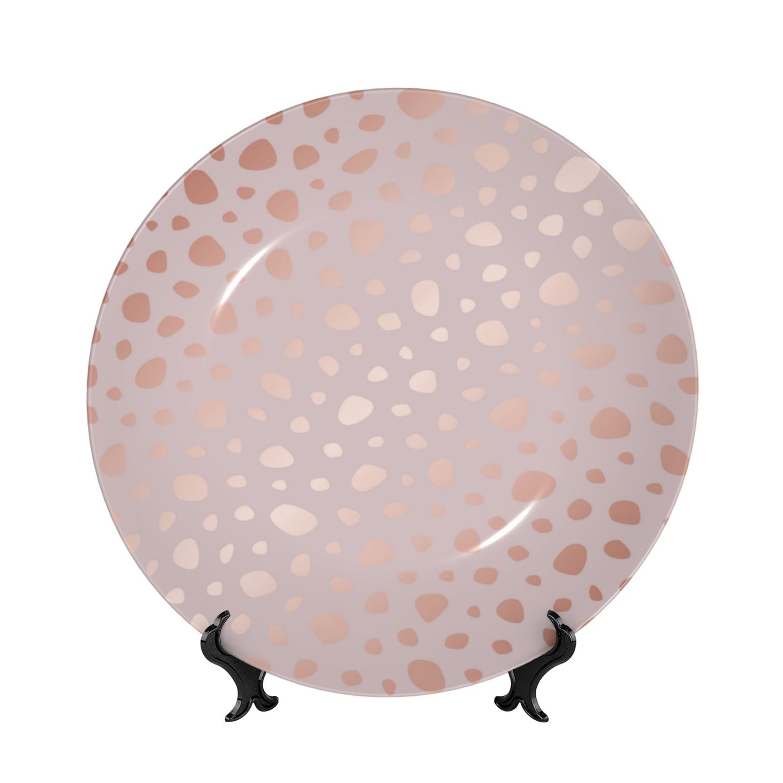 Daiia Rose Gold Abstract Spots 1 Printed Pattern Ceramic Plate Dinner ...