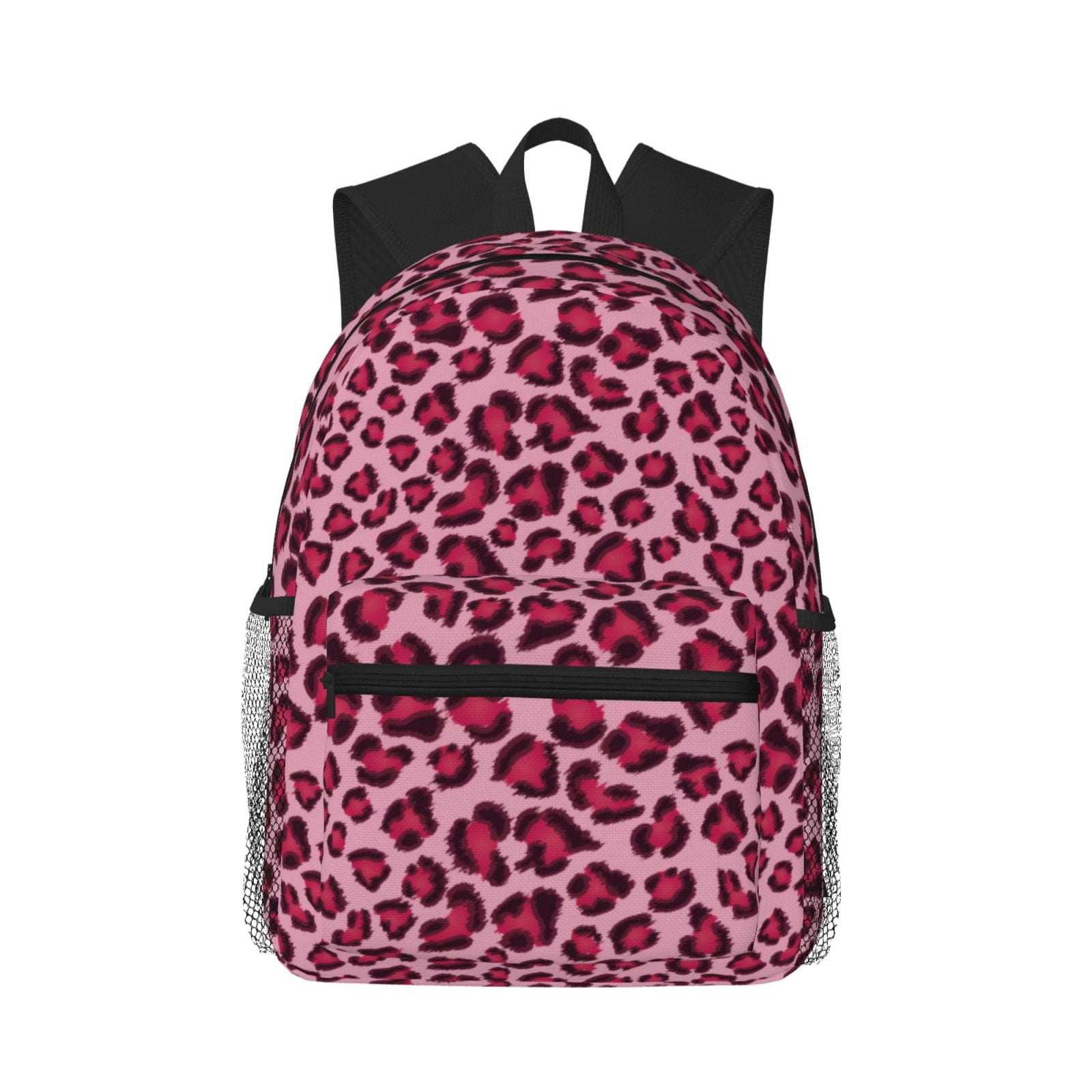 Daiia Rose Leopard Print School Backpack for Men Women, Unisex Large ...