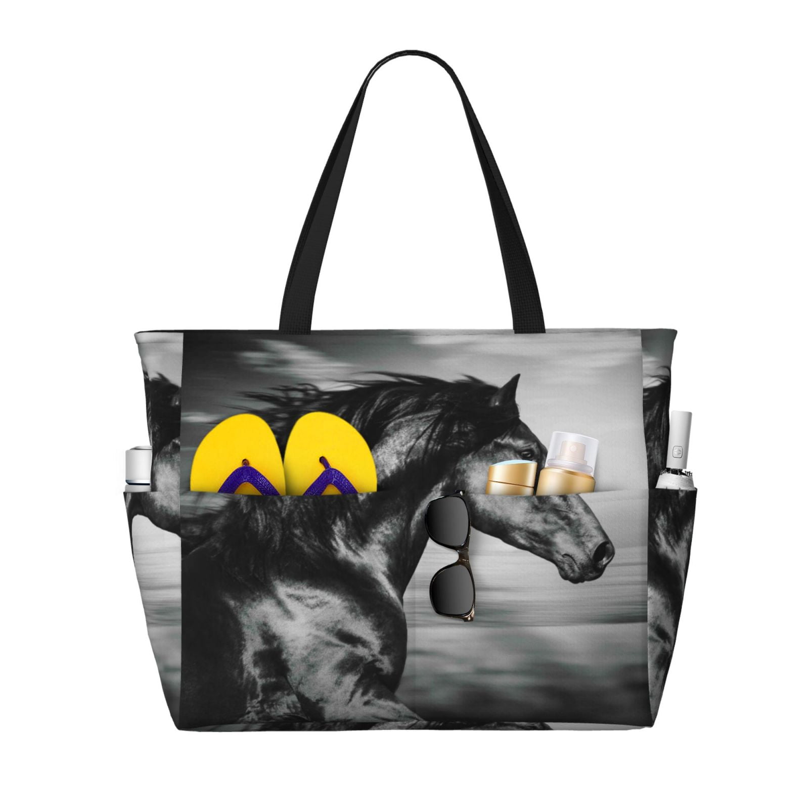 Daiia Running Horse Beach Travel Bag - Water-Resistant Beach Bag ...