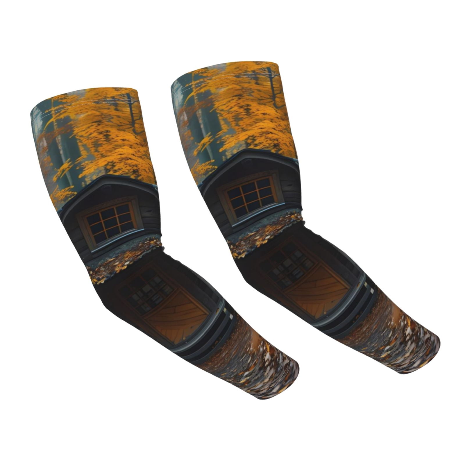 Daiia Rustic Cabin Autumn Forest UV Sun Protection Arm Sleeves ...
