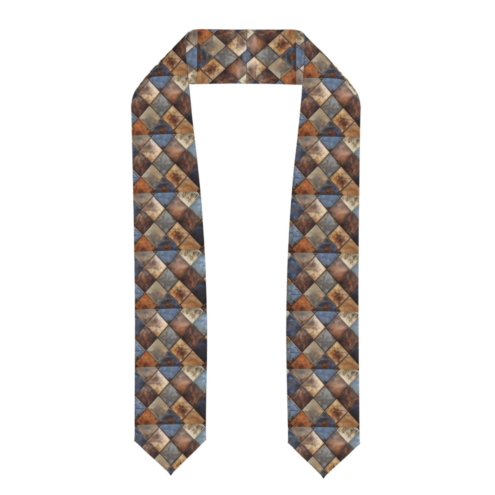 Daiia Rustic Tile Pattern Pattern Graduation Shawl Stole – Satin ...