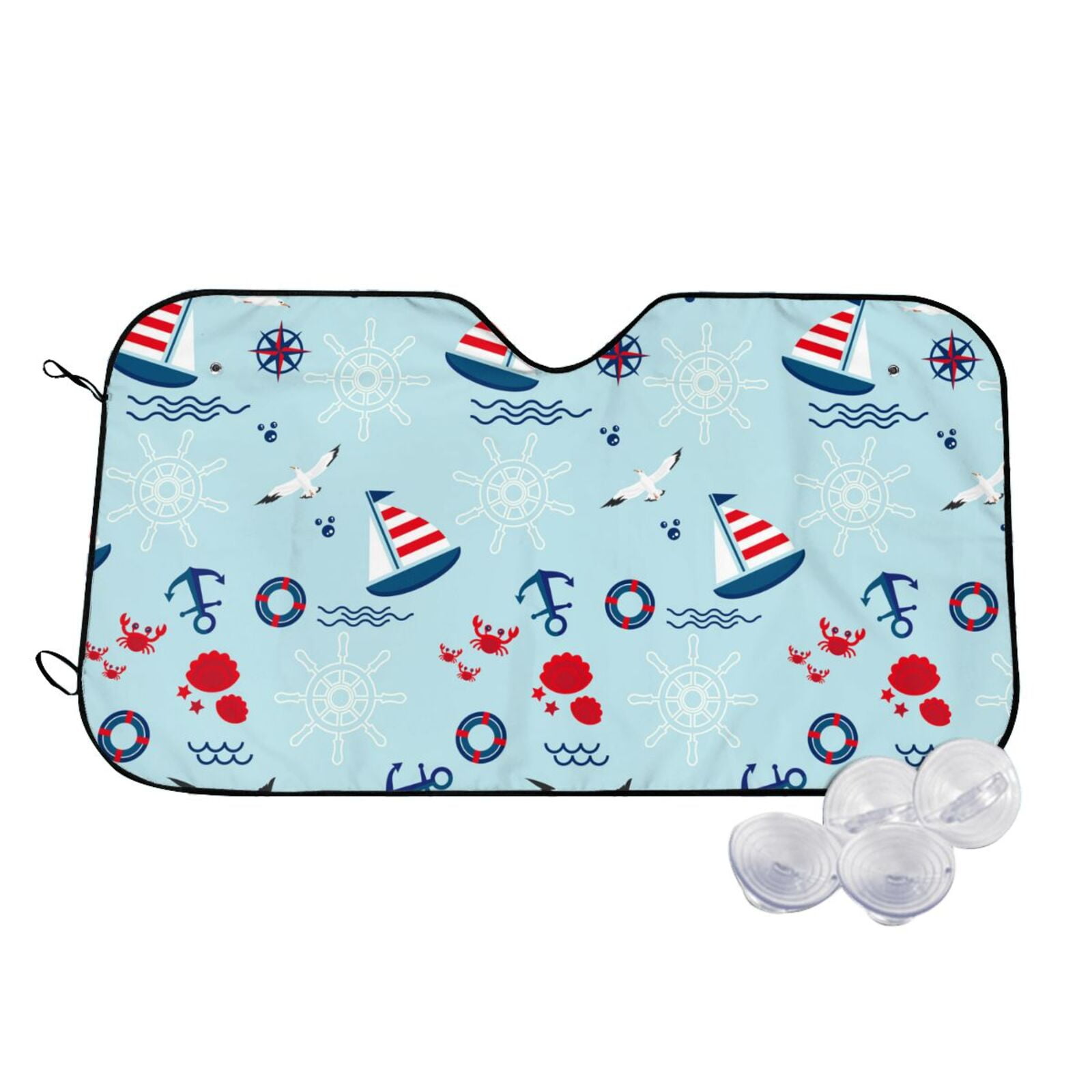 Daiia Sailboats Anchors Windshield Sun Shade for Car SUV Truck (Medium ...