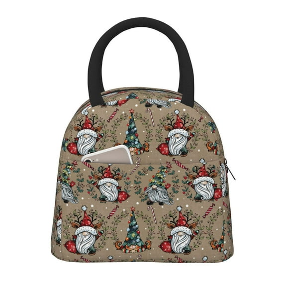 Daiia Santa Claus cute Pattern Lunch Bag , Insulated Lunch Box, Small ...