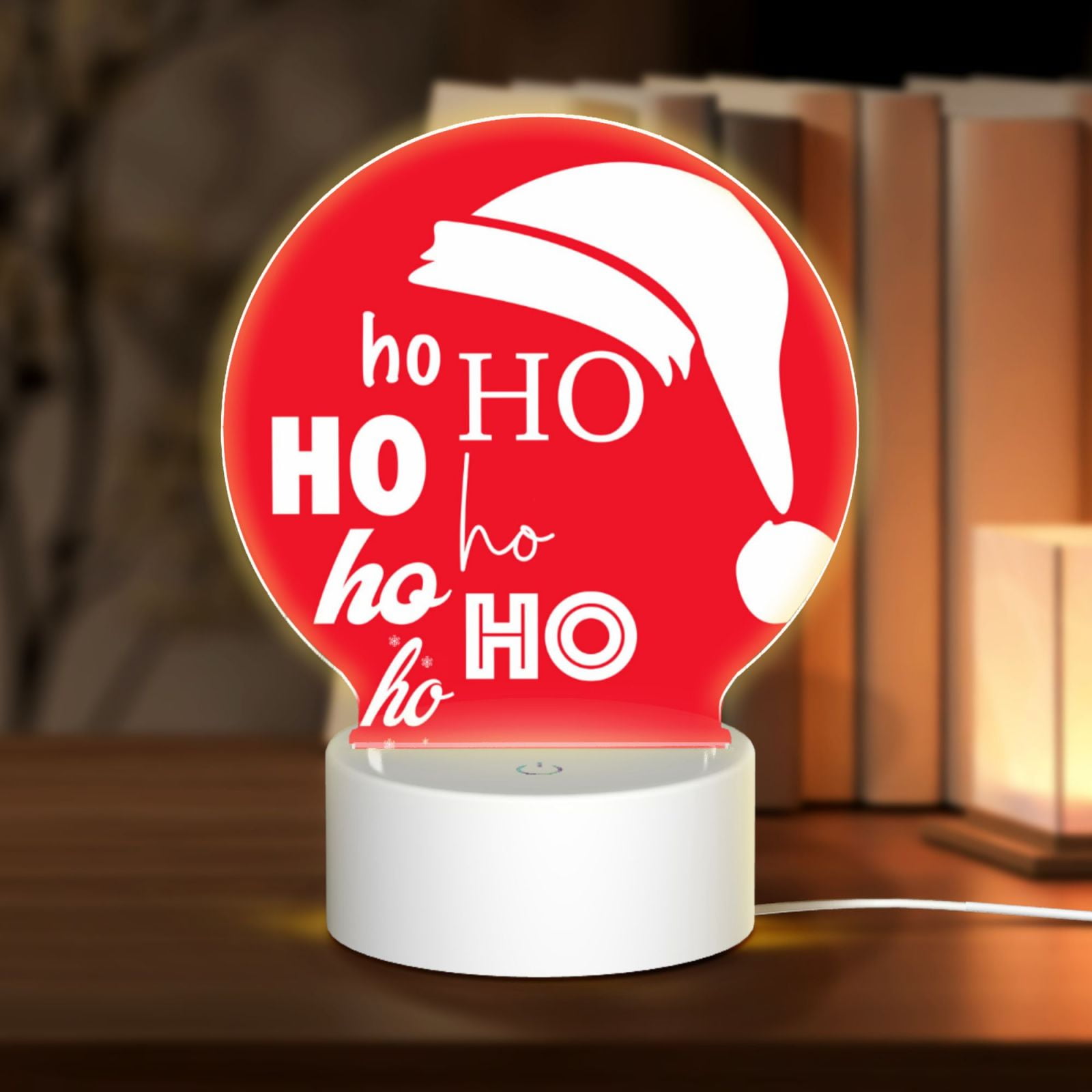 Daiia Saying Ho Ho Ho Pattern Acrylic Night Light, LED Touch Light ...