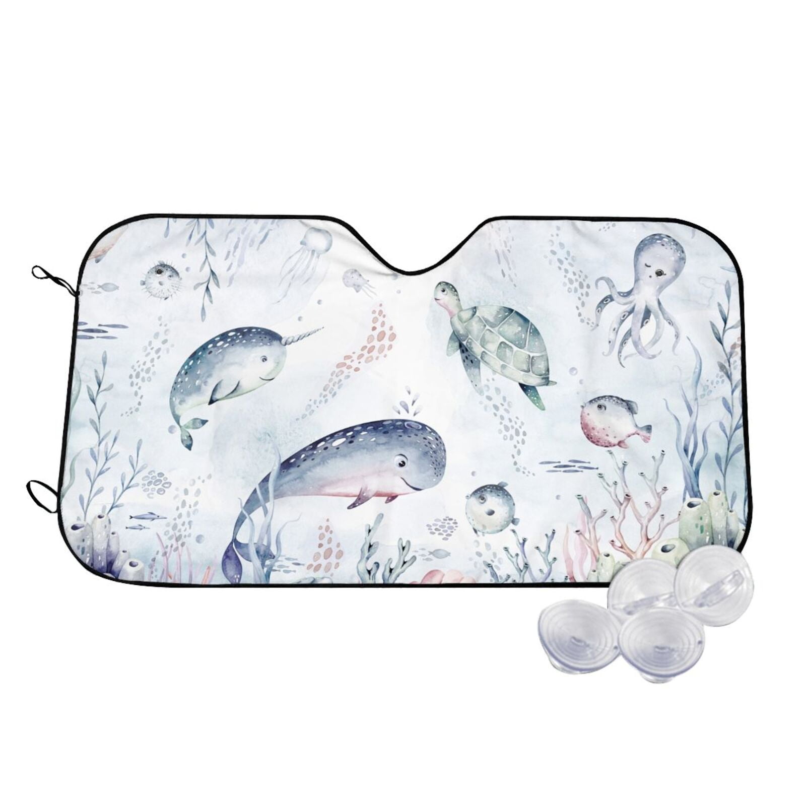 Daiia Sea Animals Windshield Sun Shade for Car SUV Truck (Small ), Car ...