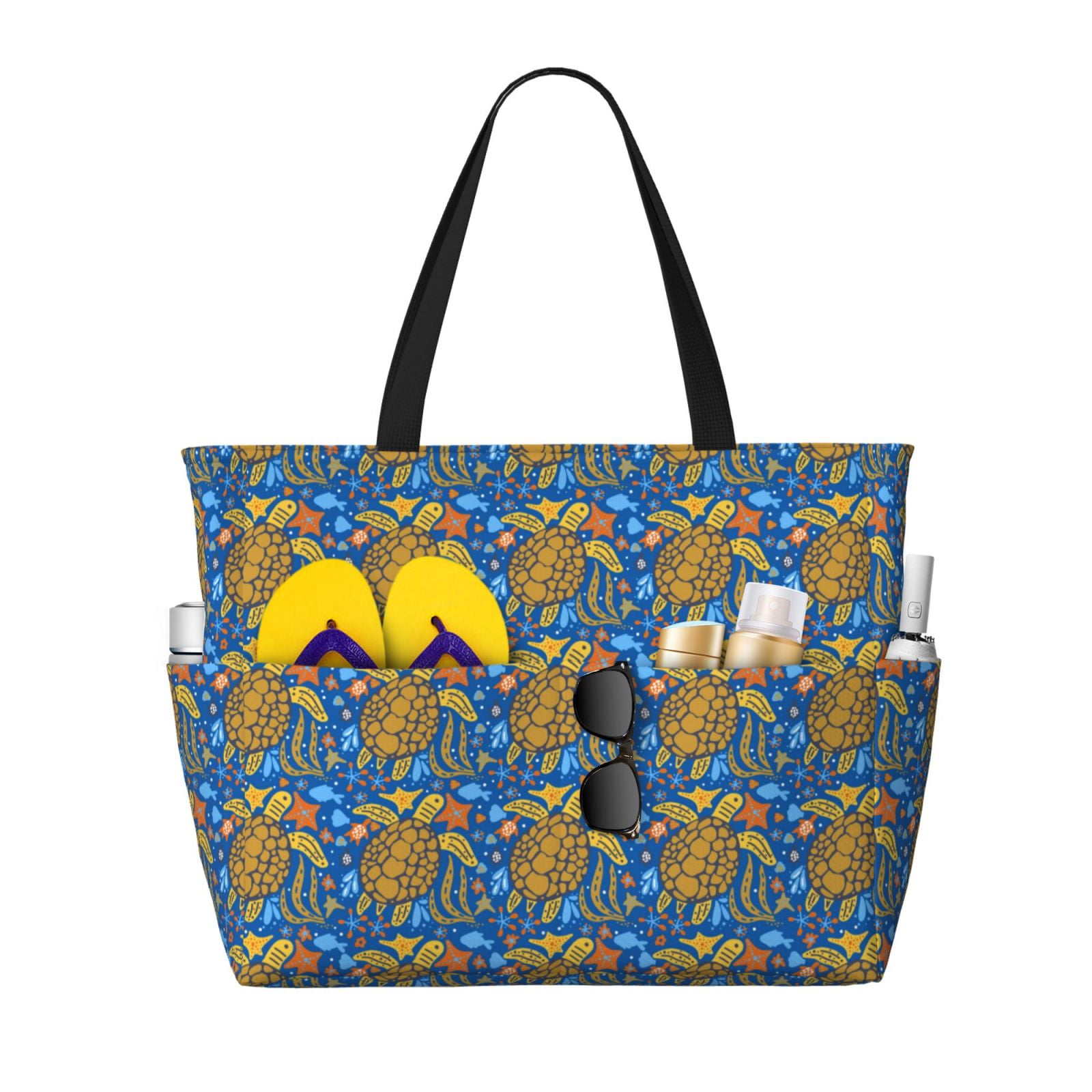 Daiia Sea Turtle Beach Travel Bag - Water-Resistant Beach Bag ...