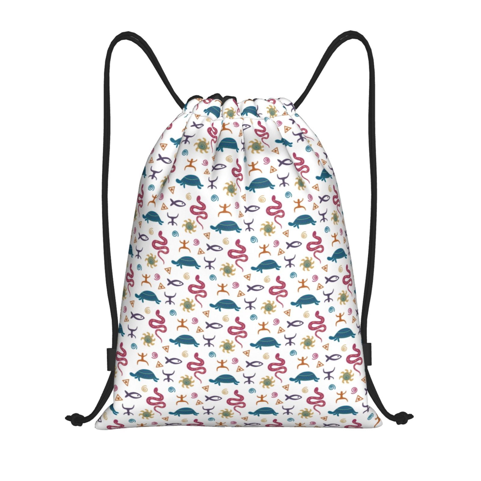 Daiia Sea Turtle Pattern Drawstring Backpack, Gym Bag, Lightweight ...