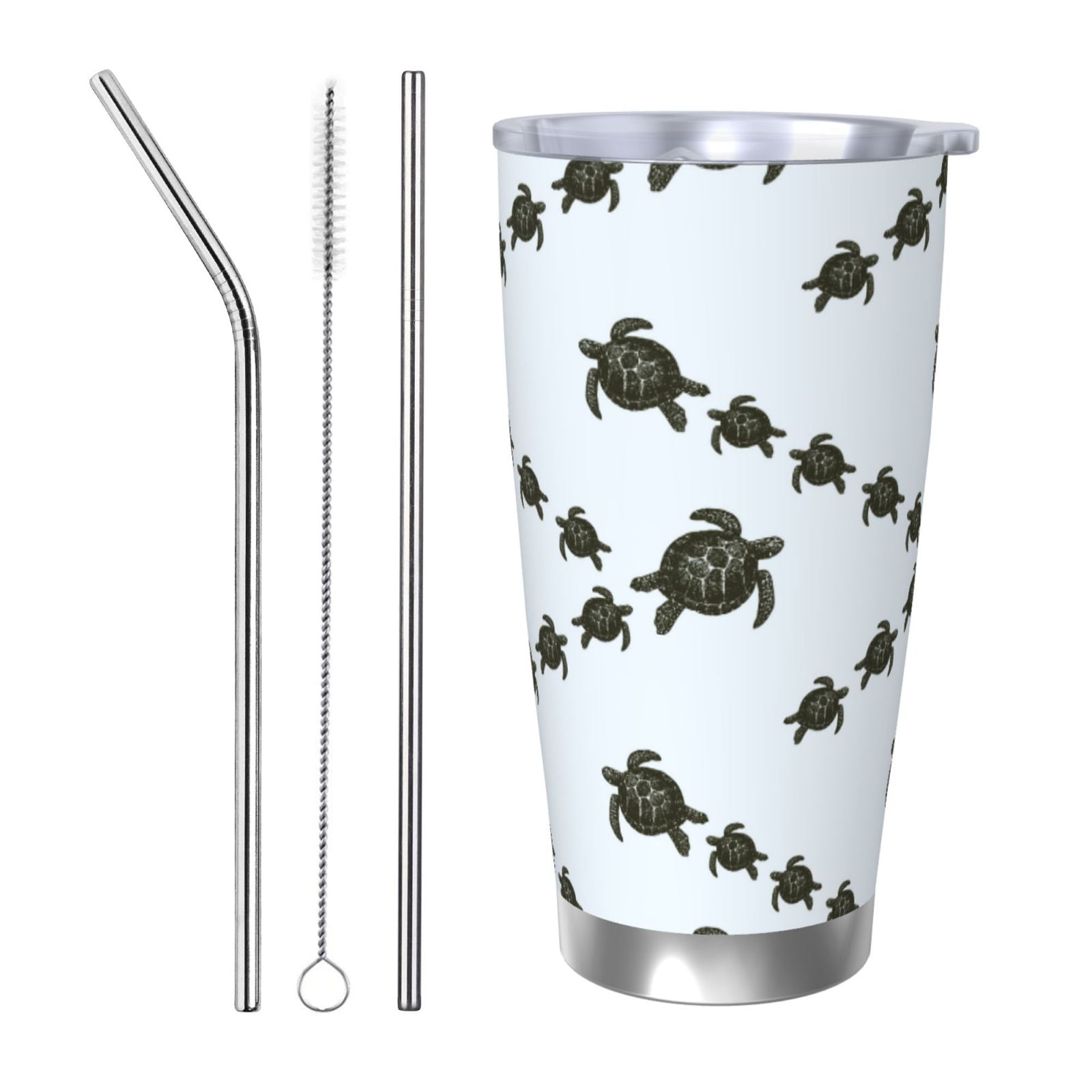 Daiia Sea Turtle Printed 20oz Insulated Coffee Cup with Straw Topper ...