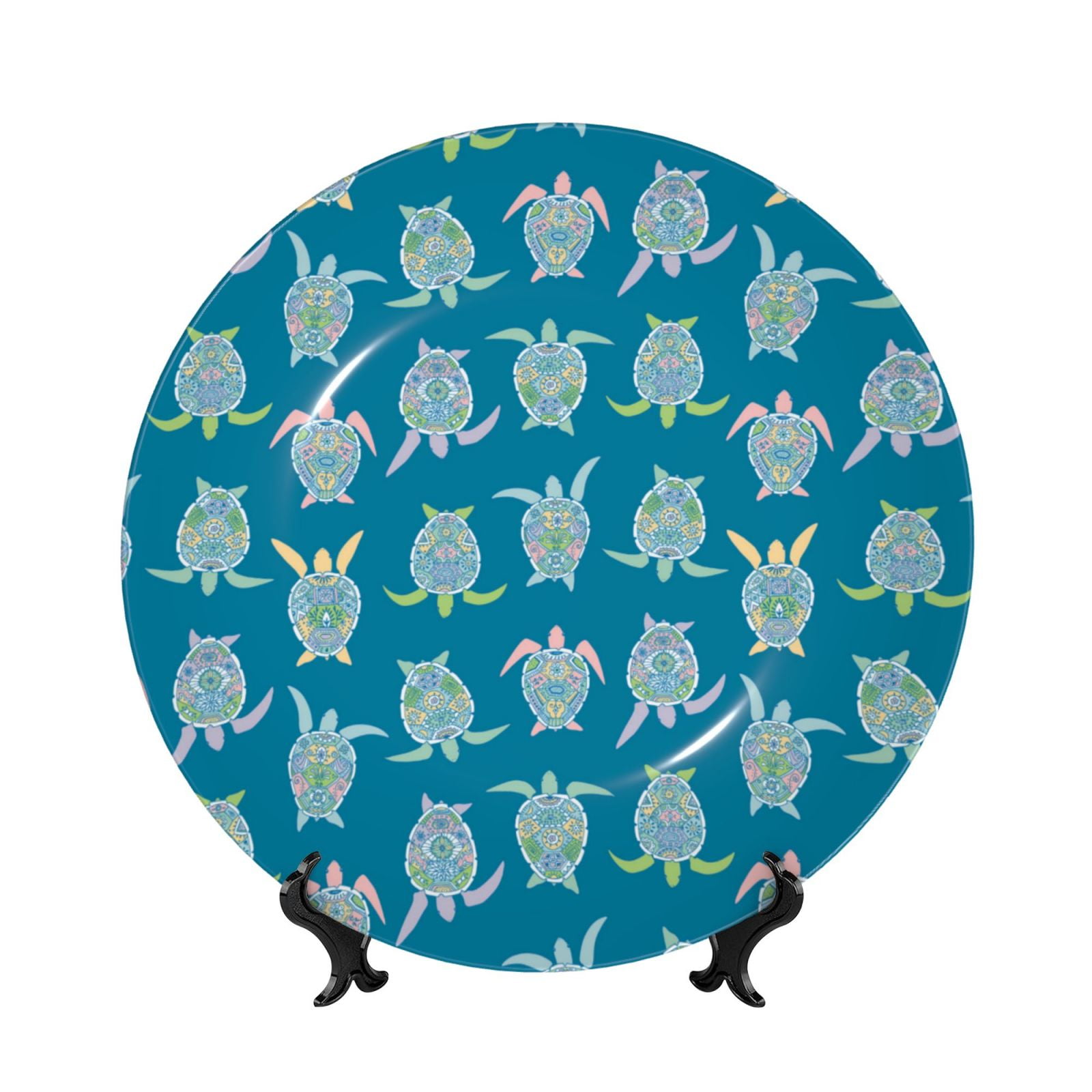 Daiia Sea Turtle Printed Pattern Ceramic Plate Dinner Plates Bone China ...