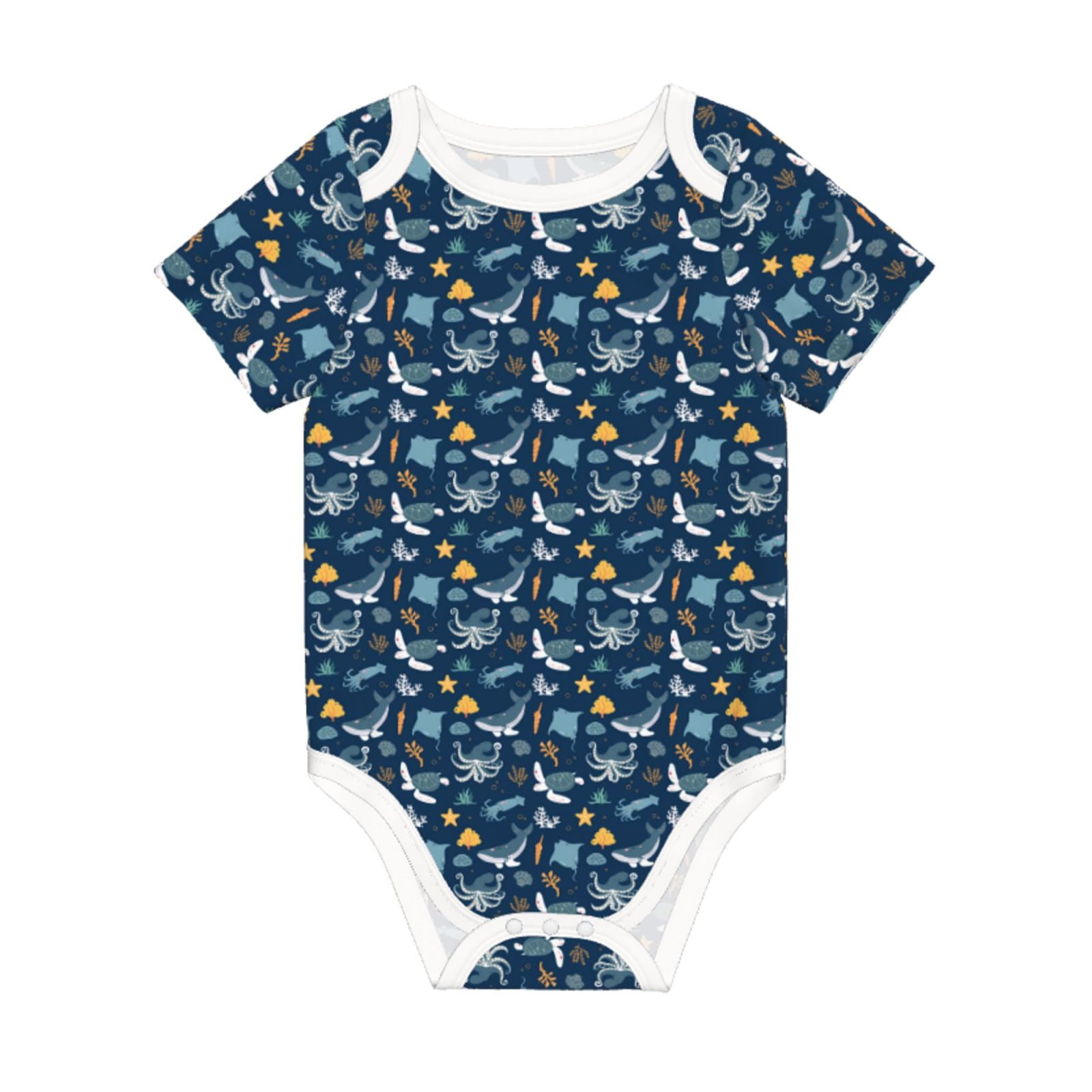 Daiia Sea Turtle Printed Unisex-Baby Short Sleeve Onesies Bodysuits ...