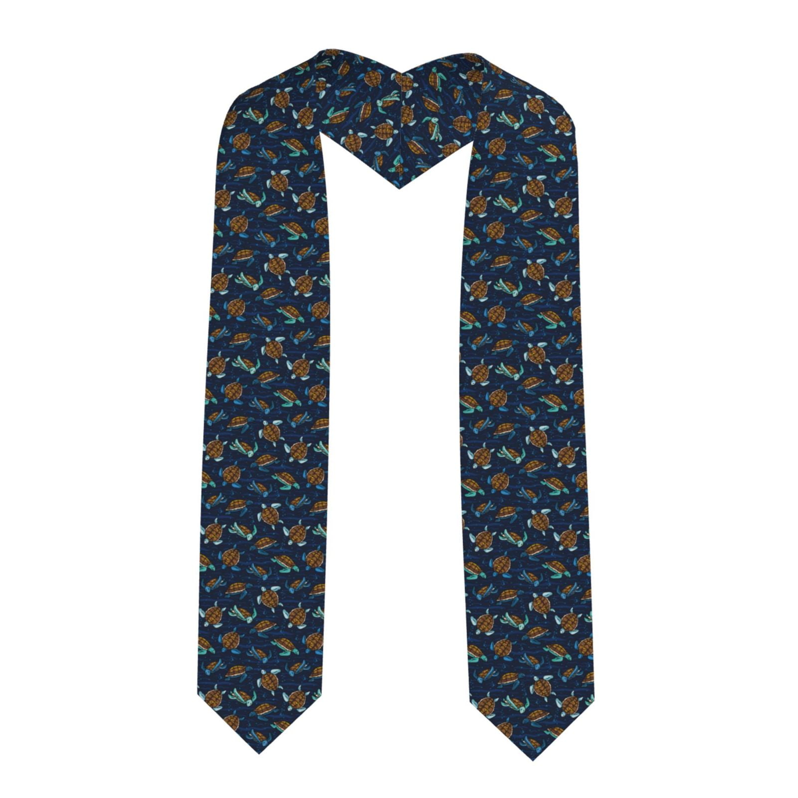 Daiia Sea Turtles Swimming Pattern Graduation Shawl Stole – Satin ...