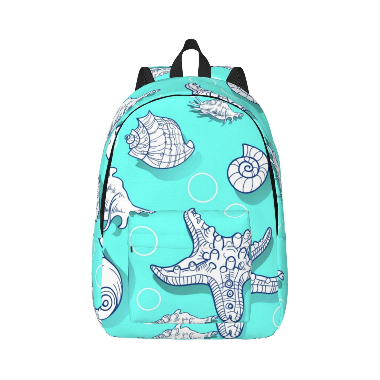 Daiia Seashell And Starfish Vintage Canvas Backpack for Men and Women ...