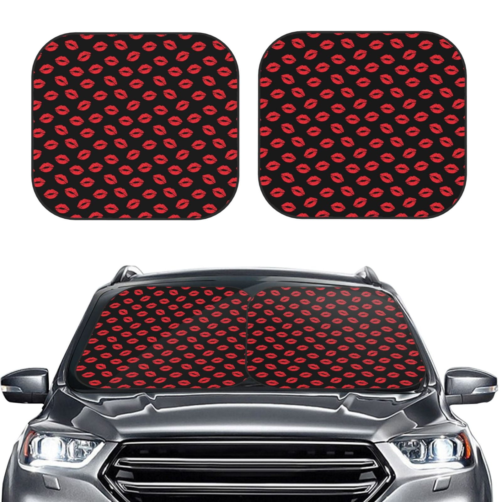 Daiia Sexy Red Lips Kiss 2PCS Car Windshield Sun Shade, Foldable Sun ...
