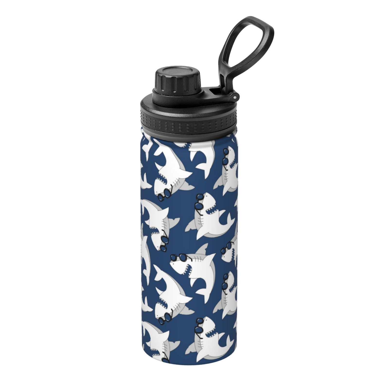 Daiia Shark Printed 18 OZ Sports Insulated Kettle Drinking Cup Water ...