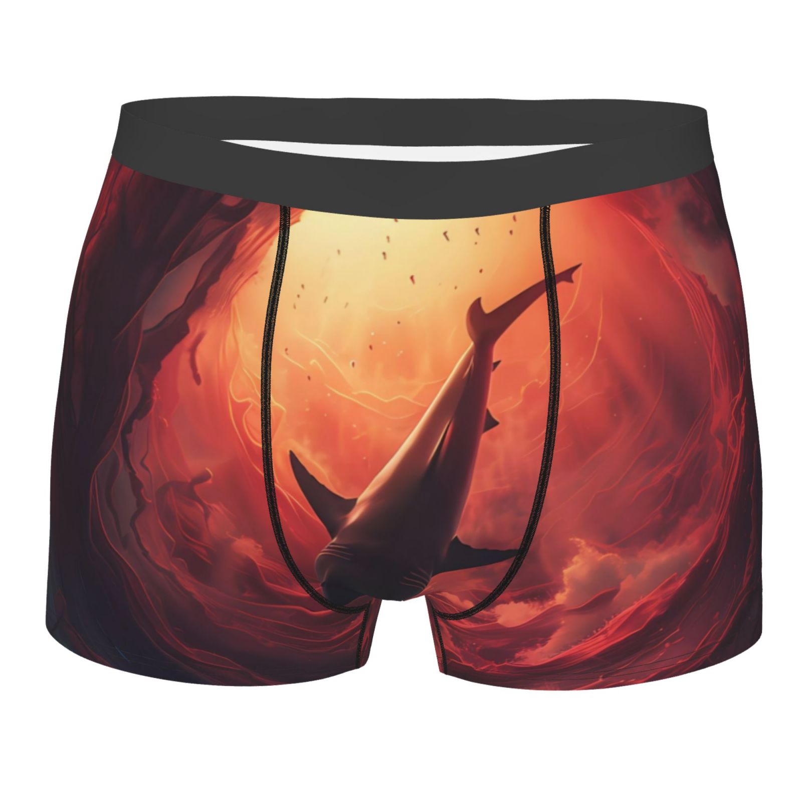 Daiia Shark Underwater Vortex Men's Underwear Boxer Briefs, Cotton Stretch Moisture-Wicking ...