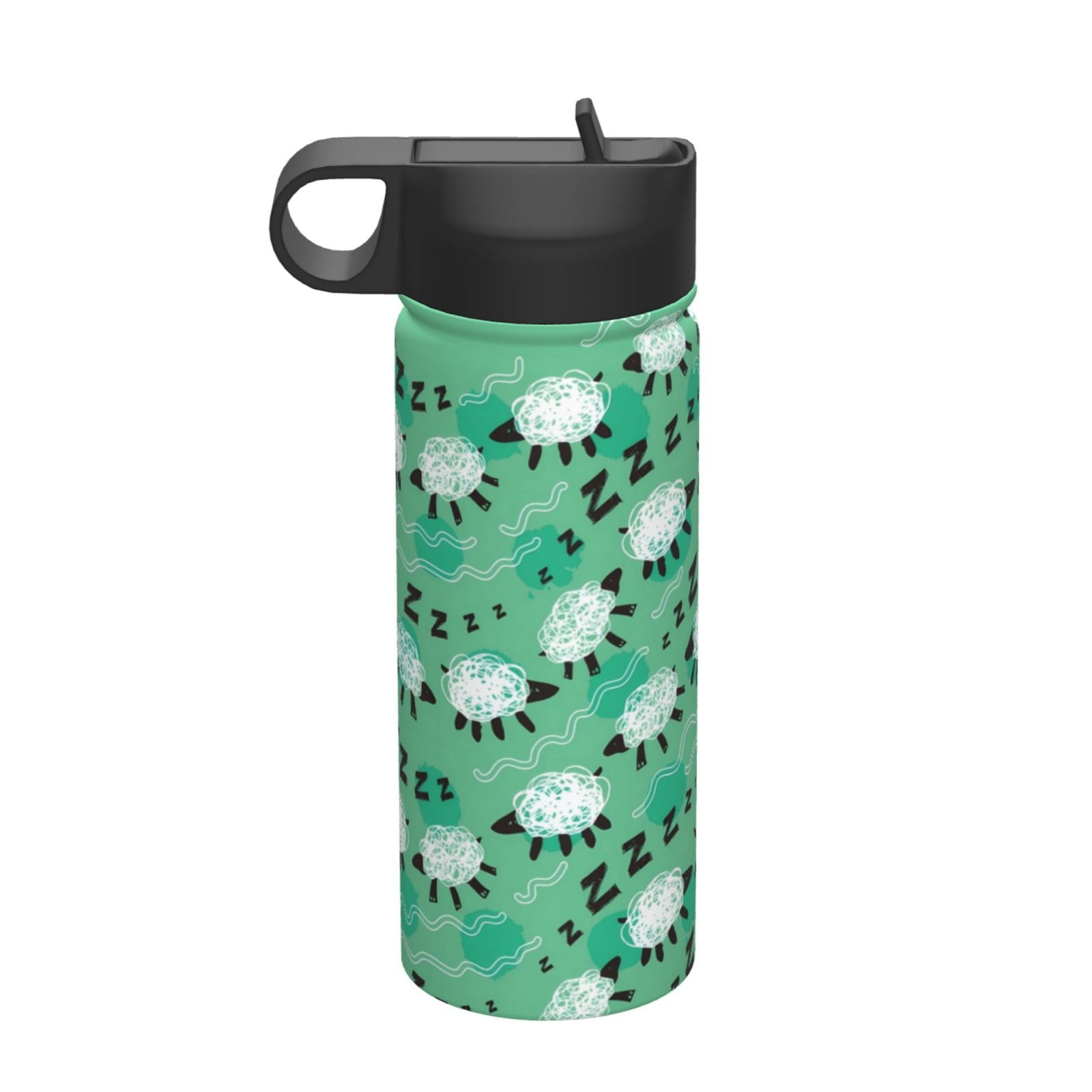 Daiia Sheep Zzz Printed 18oz Sports Insulated Kettle With Straw Water ...