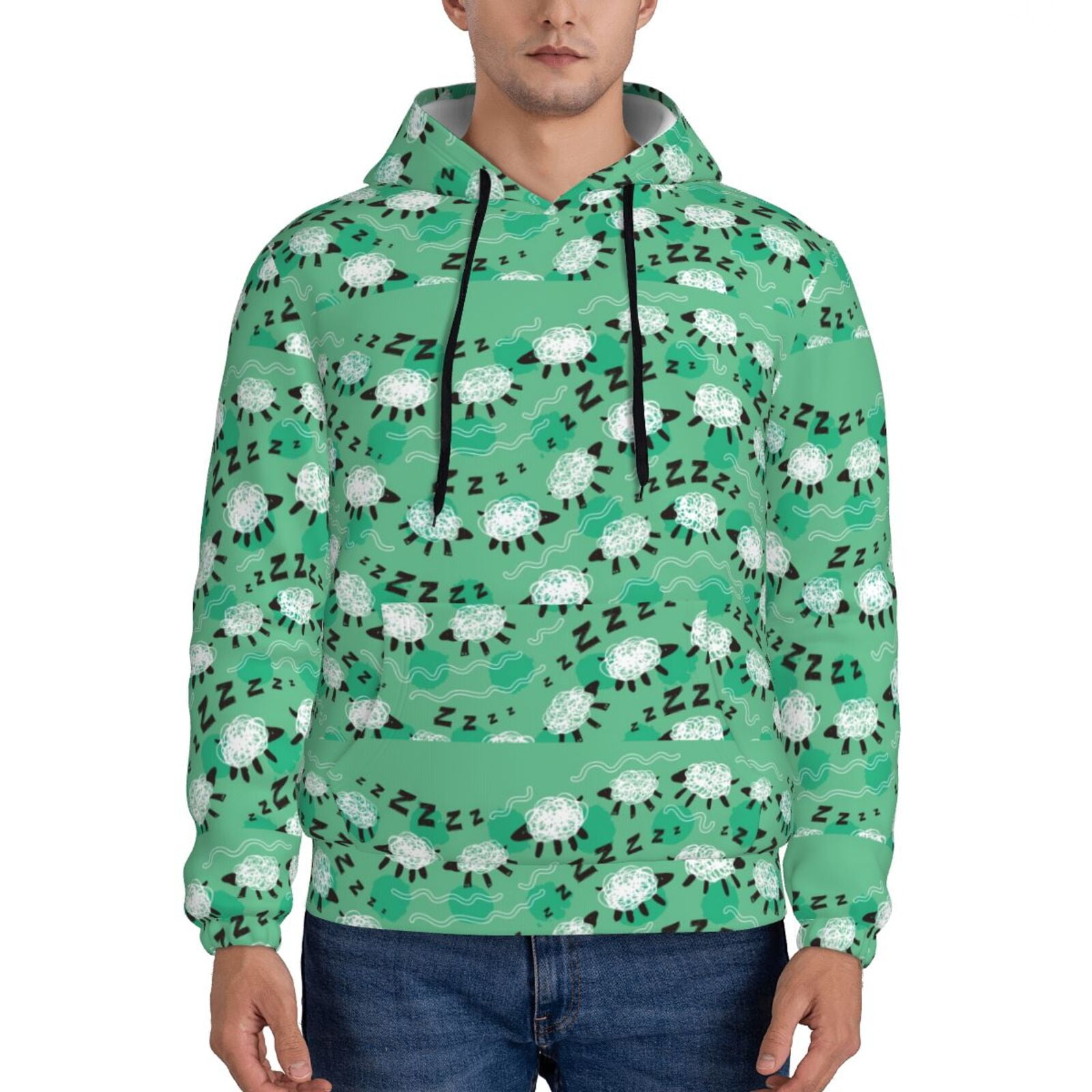 Daiia Sheep Zzz for Men's Fashion Hoodies & Sweatshirts with Kangaroo ...